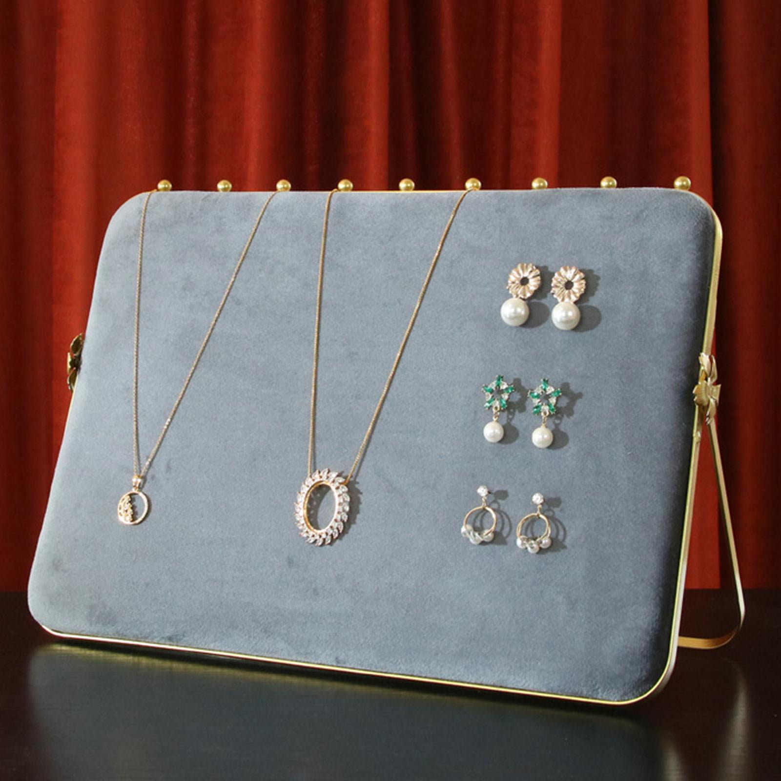 Necklace Earring Jewelry Display Stand, Gray for Women Girls Modern ...