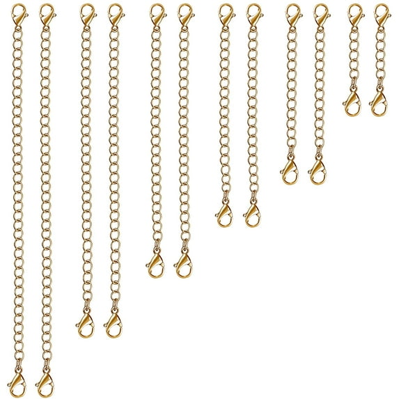 Necklace Extender, 12Pcs Gold Chain Extenders Stainless Steel Jewelry ...