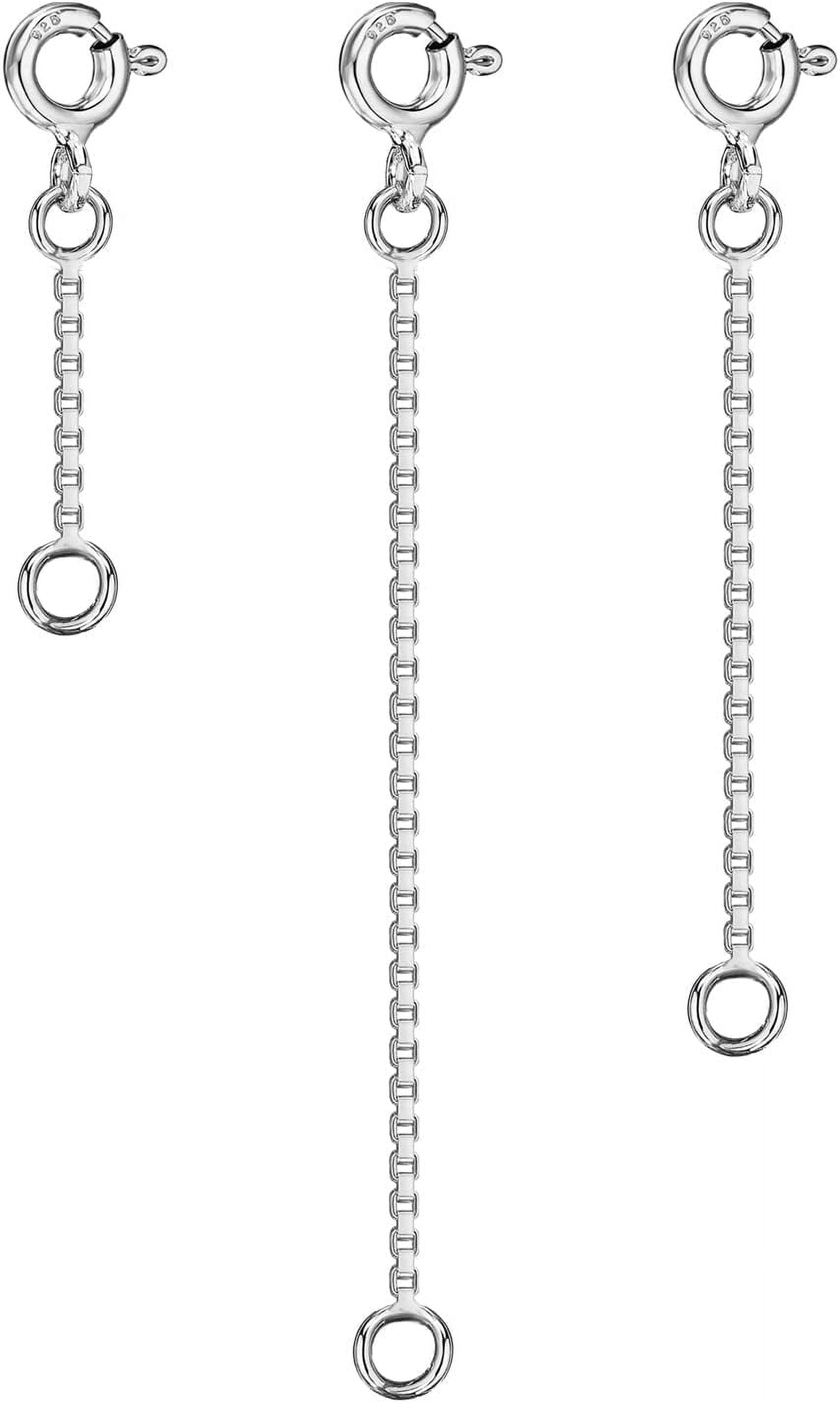Necklace Extender White Gold Chain Extender 925 Sterling Silver ...