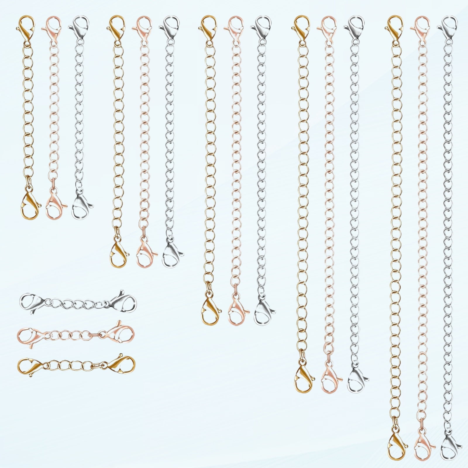 Necklace Extension, 18 PCS Chain Extenders for Necklaces, Stainless ...