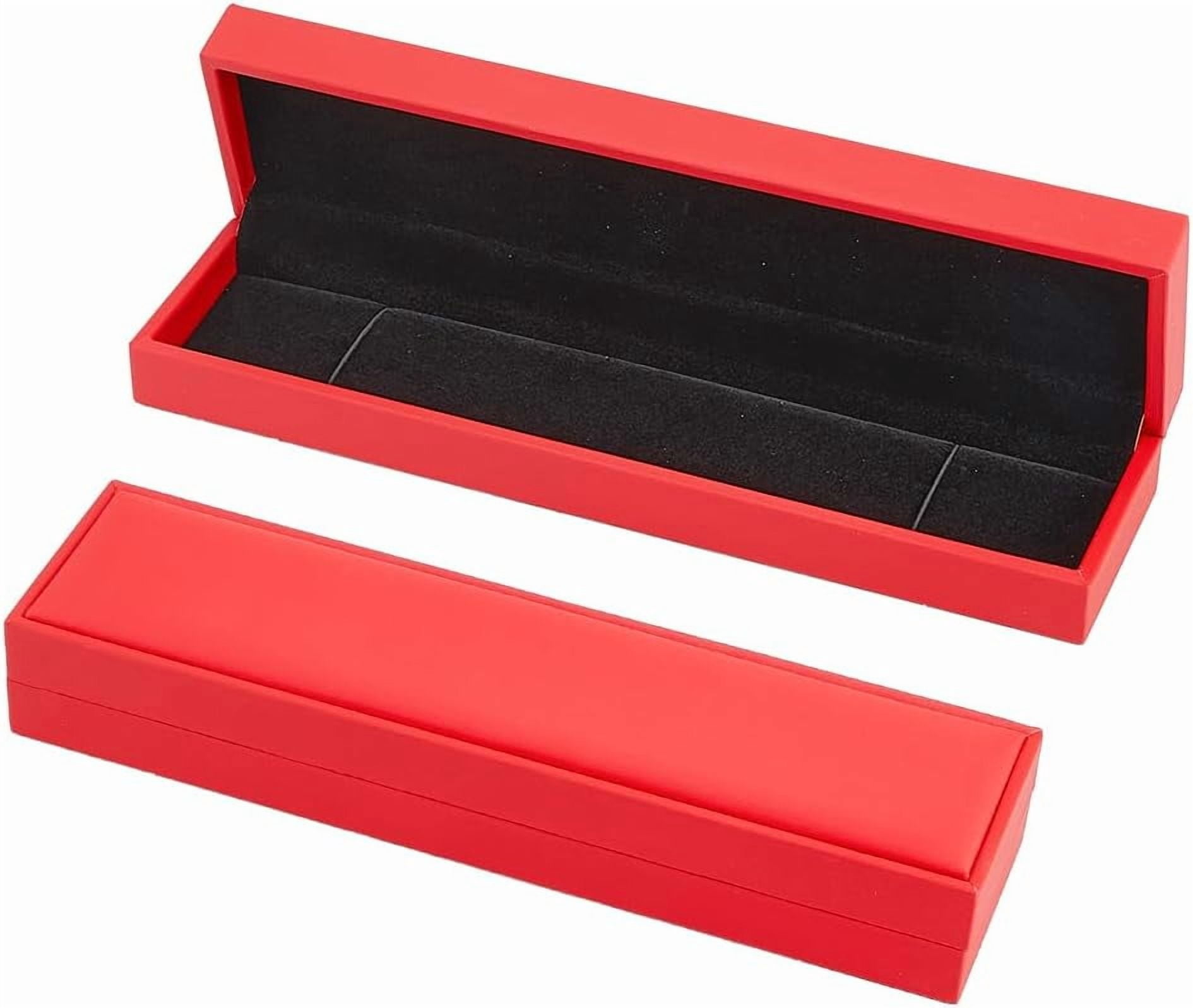 Necklace Gift Box PU Leather Single Jewelry Box Elegant Velvet-Lined ...