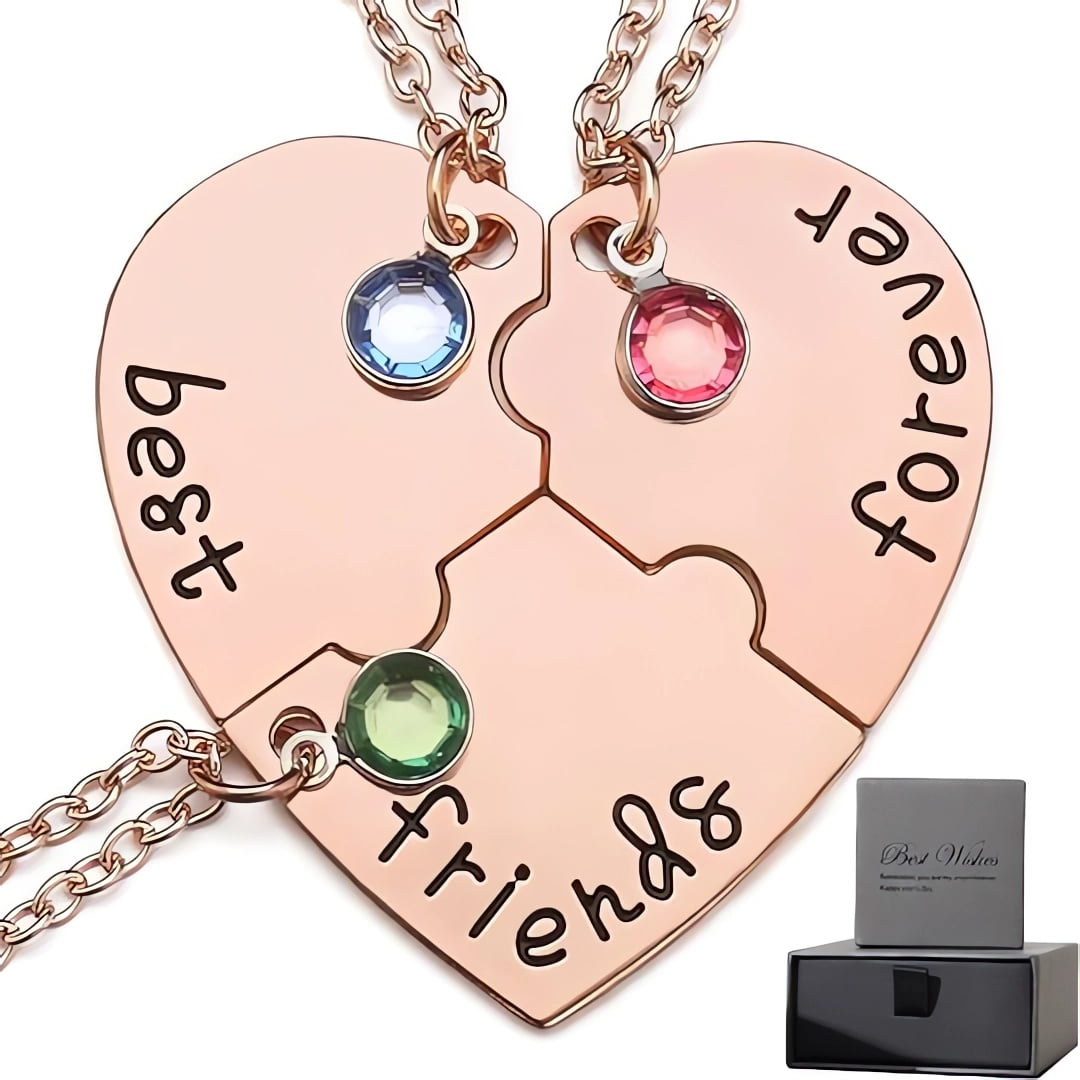 Necklace Heart Bff Necklace for 3 Best Friend Necklaces, Best Friends ...