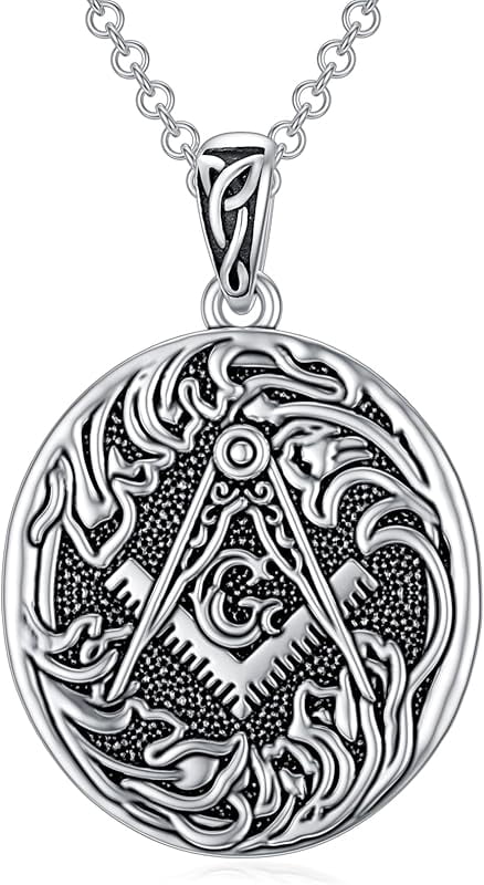 Necklace for Men 925 Sterling Silver Masonic/Memento Mori/Skull/Allah ...