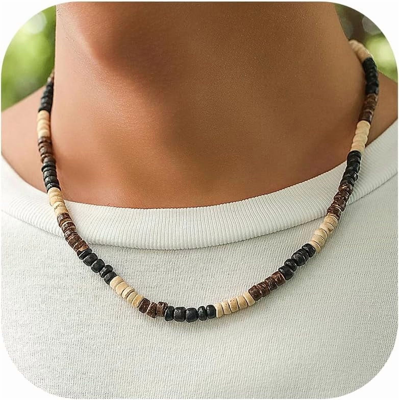 Necklace for Men Puka Shell Necklace Men Summer Surfer Necklaces Beaded ...