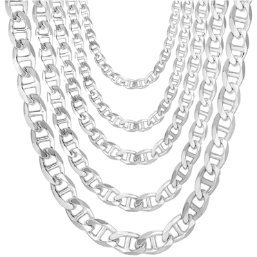 Necklaces for Men Women Real Solid 925 Sterling Silver Chain Plata ...