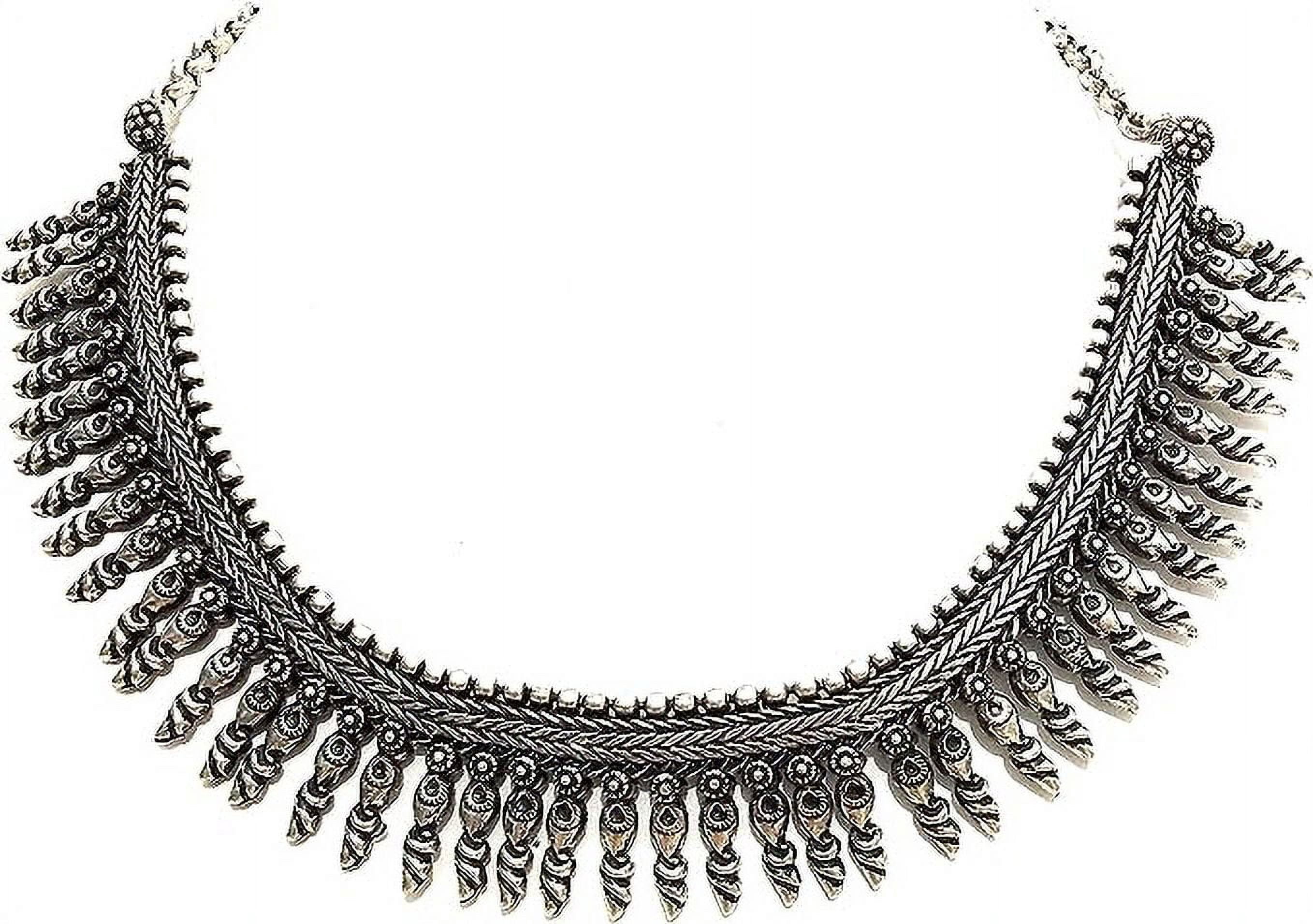 Necklace oxidised silver choker for women fashion traditional Indian ...