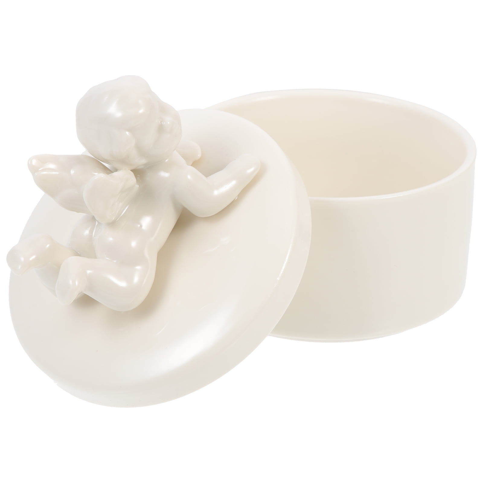 Necklaces Home Accents Decor Ring Storage Jars Ceramic Angel Gift Box ...