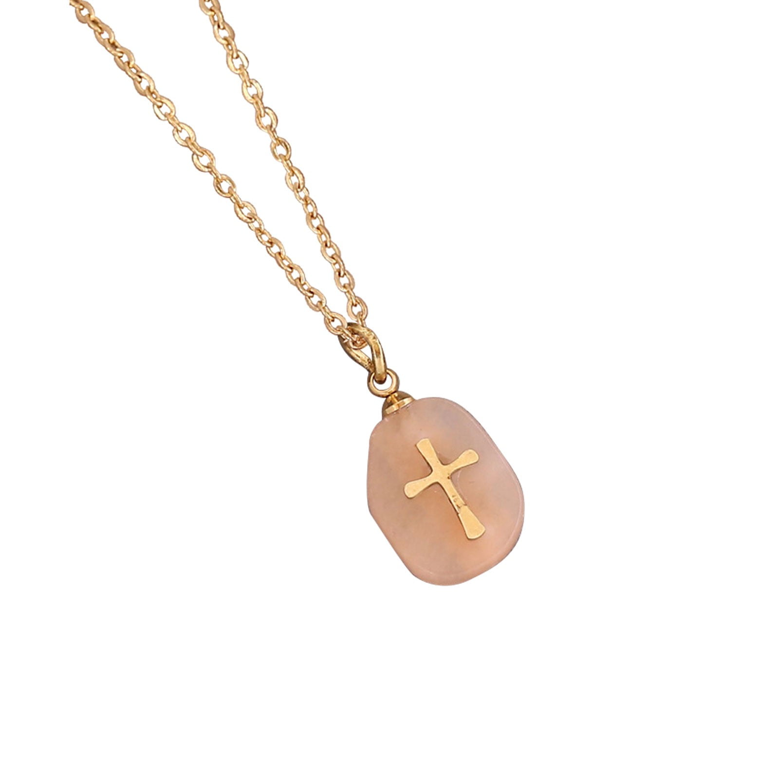 Necklaces Pendants for Women Womens Natural Stone Cross-Shaped Necklace ...