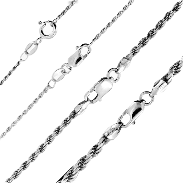Necklaces for Men Women Kids Real Solid 925 Sterling Silver Chain Plata ...