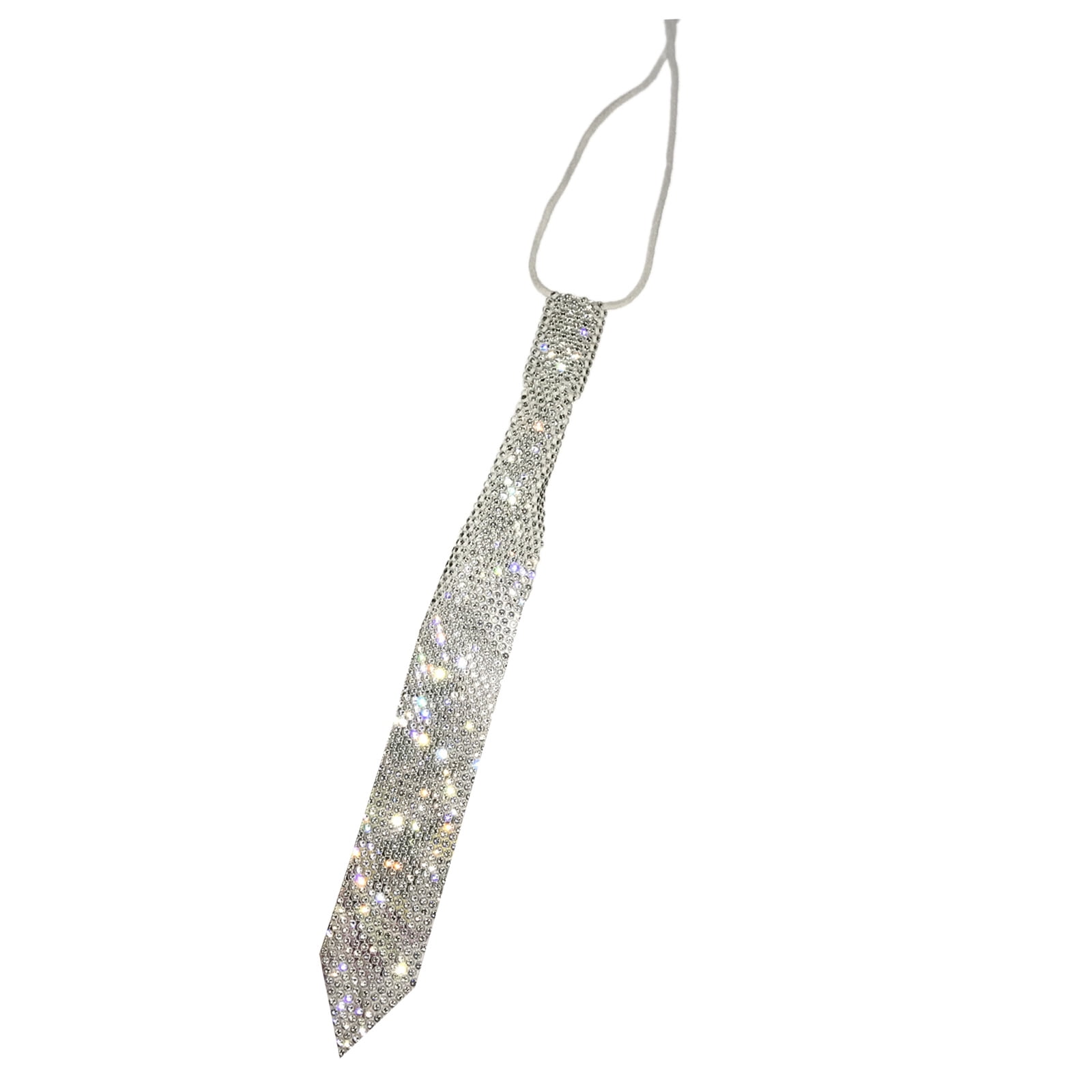 Necktie Necklace with Eye-catching Full Rhinestones for Club Carnivals ...