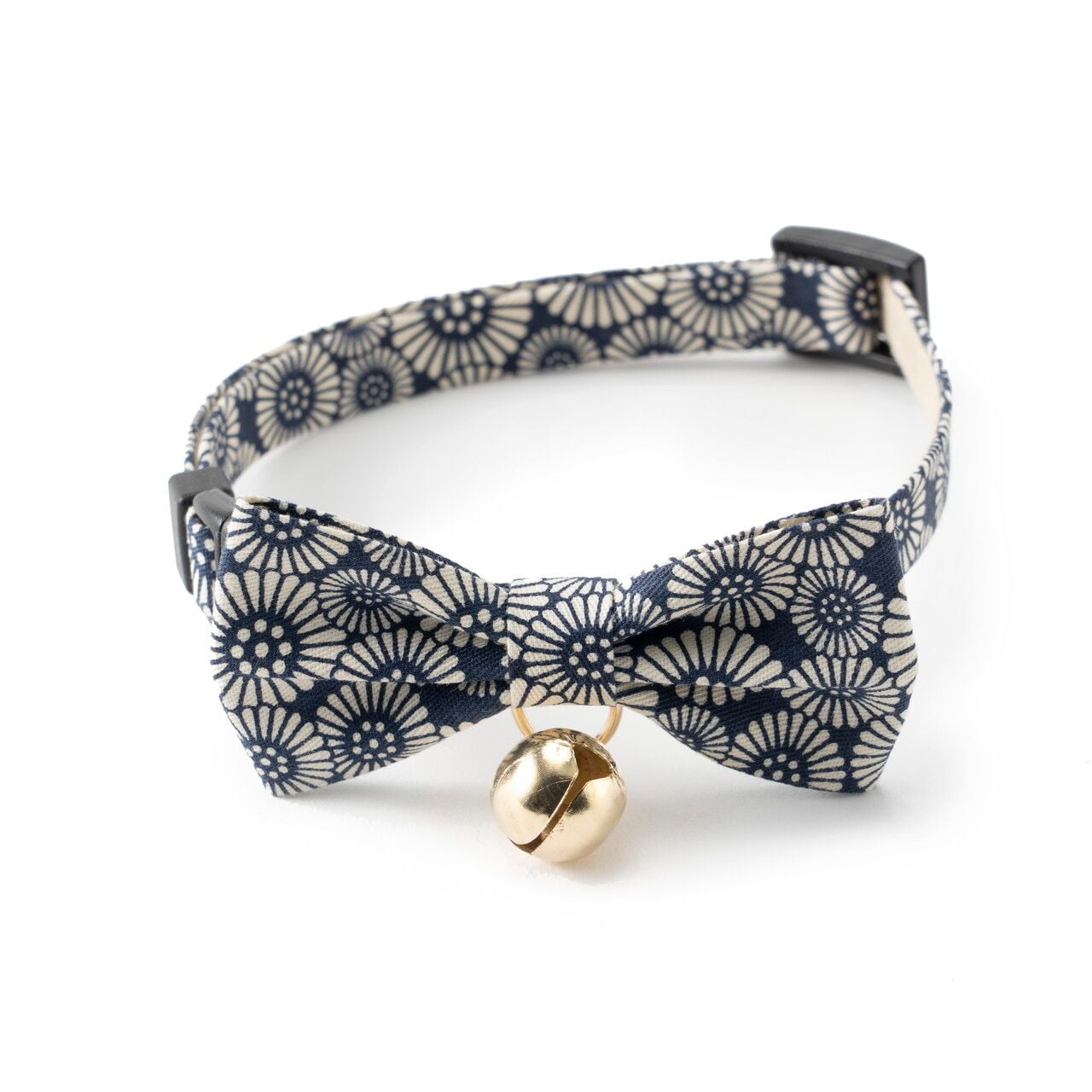 Necoichi Fashion Cat Collar, Cotton, Kimono Print, Break-Away Cat Collar, Navy, 8.2-13.7 Inch ...
