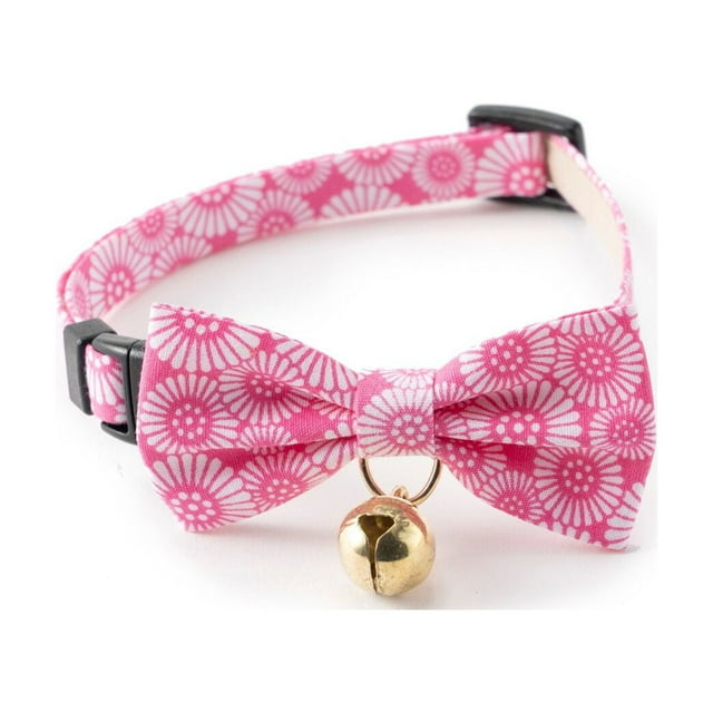 Necoichi Kiku Ribbon Bow Tie Cat Collar (Pink) - Walmart.com