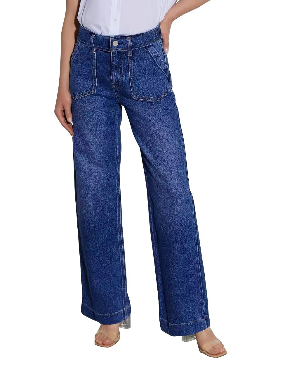 Necooer Plue Size Casual Jeans for Women Boyfriend Jeans Trendy Mid ...