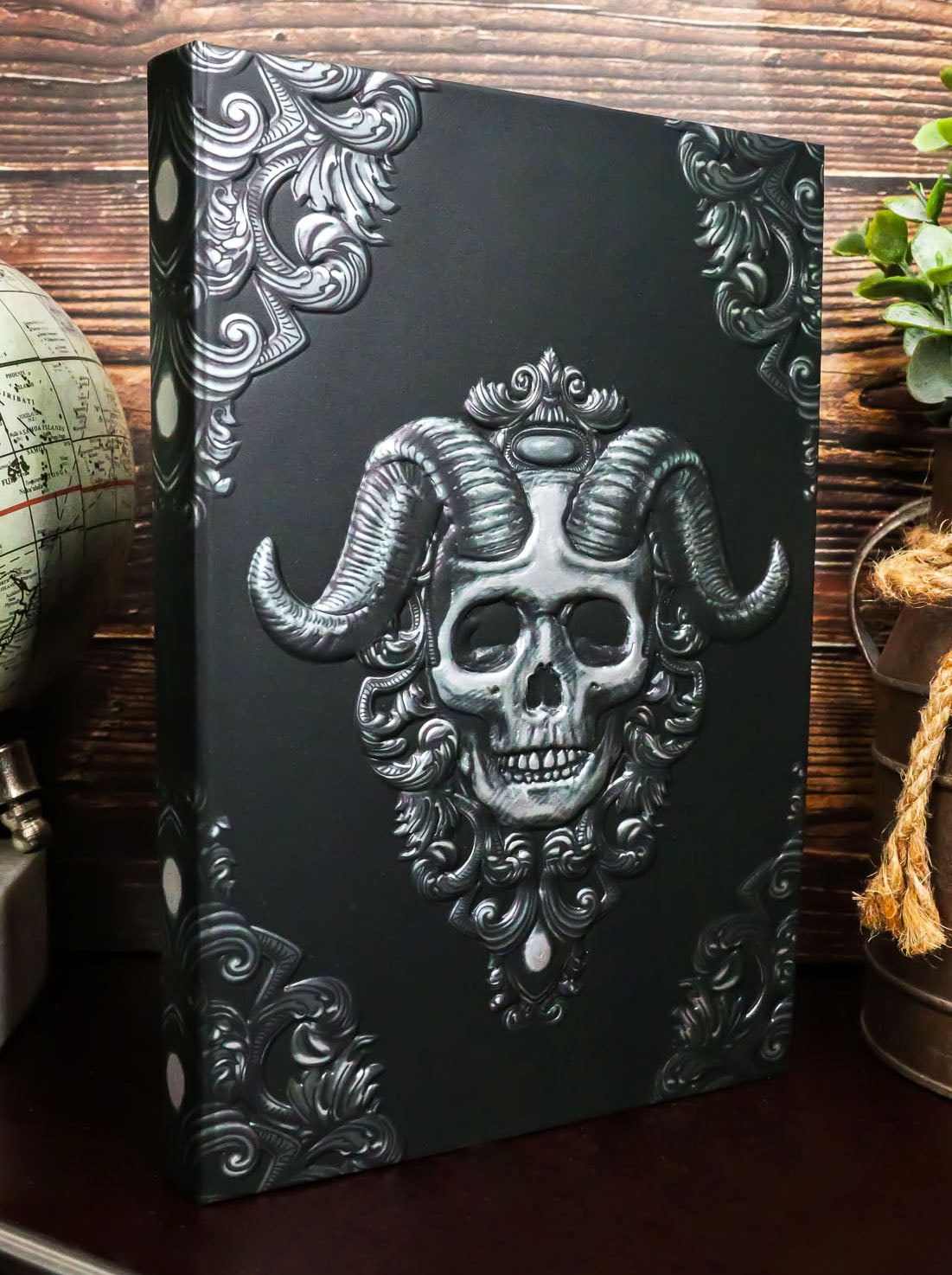 Necromancy Gothic Baphomet Demon Skull Blank Page Hardcover Journal ...