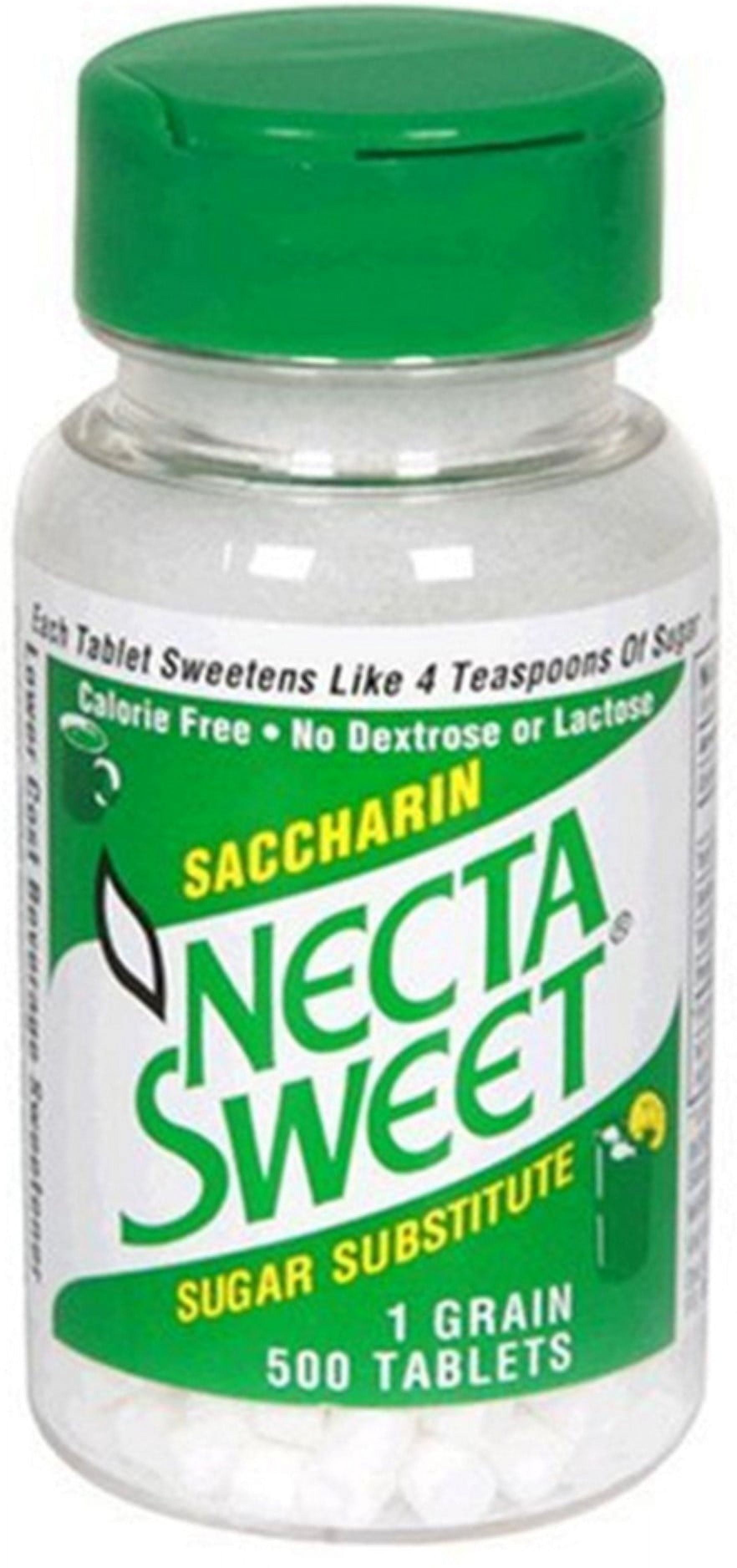 Necta Sweet Saccharin Sugar Substitute 1.0 grain Tablets 500 ea (Pack ...