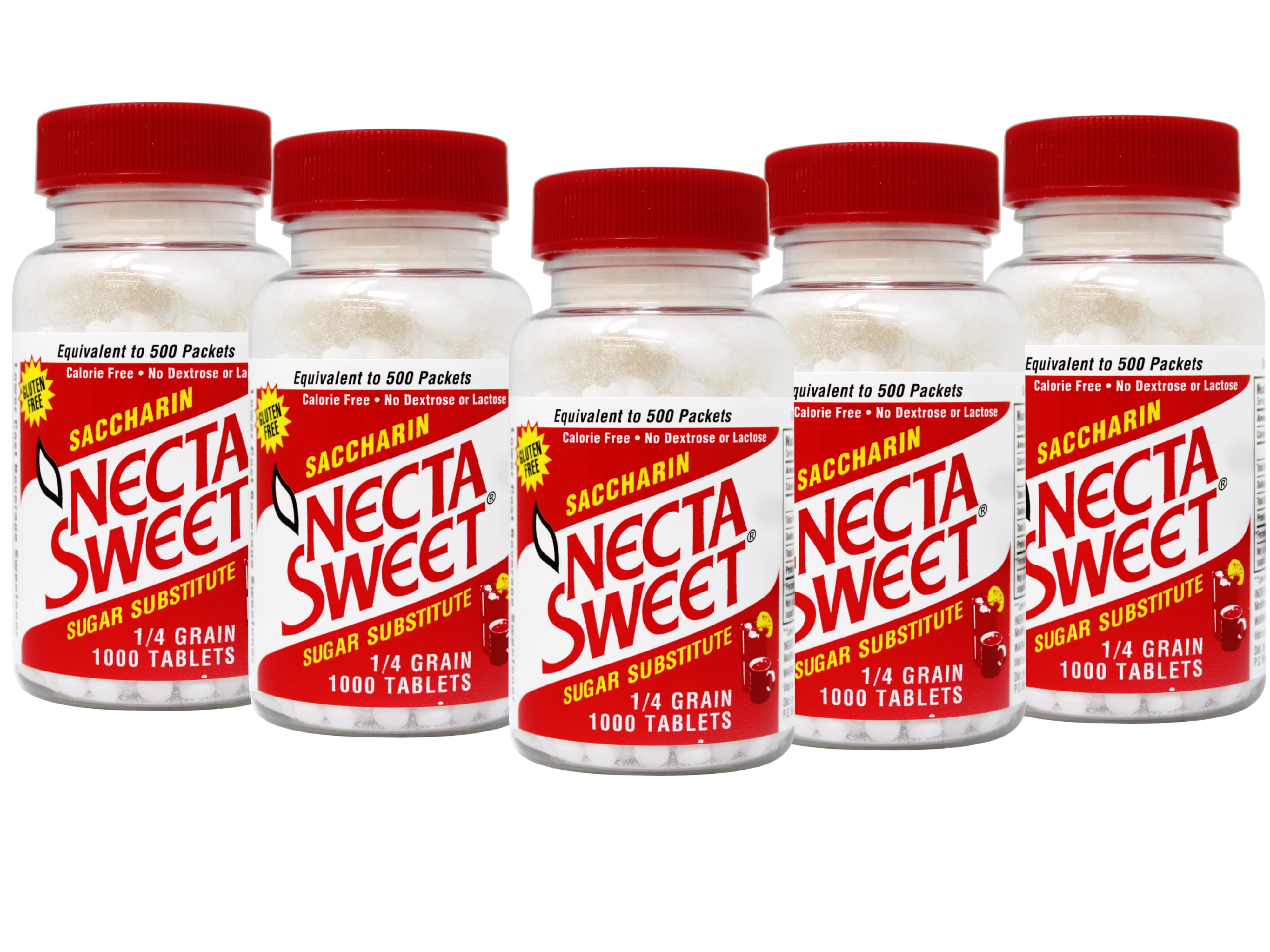 Necta Sweet Saccharin Sugar Substitute 1/4 Grain, 1000 Tablets - 5 Pack - Walmart.com