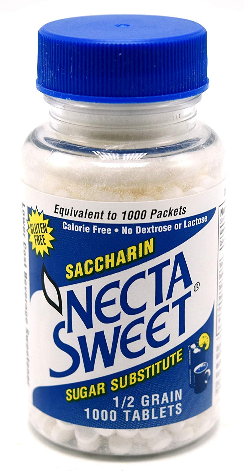 Necta Sweet Saccharin Tablets, DEF29 1/2 Grain, 1000 Tablet Bottle (Pack of 2) - Walmart.com