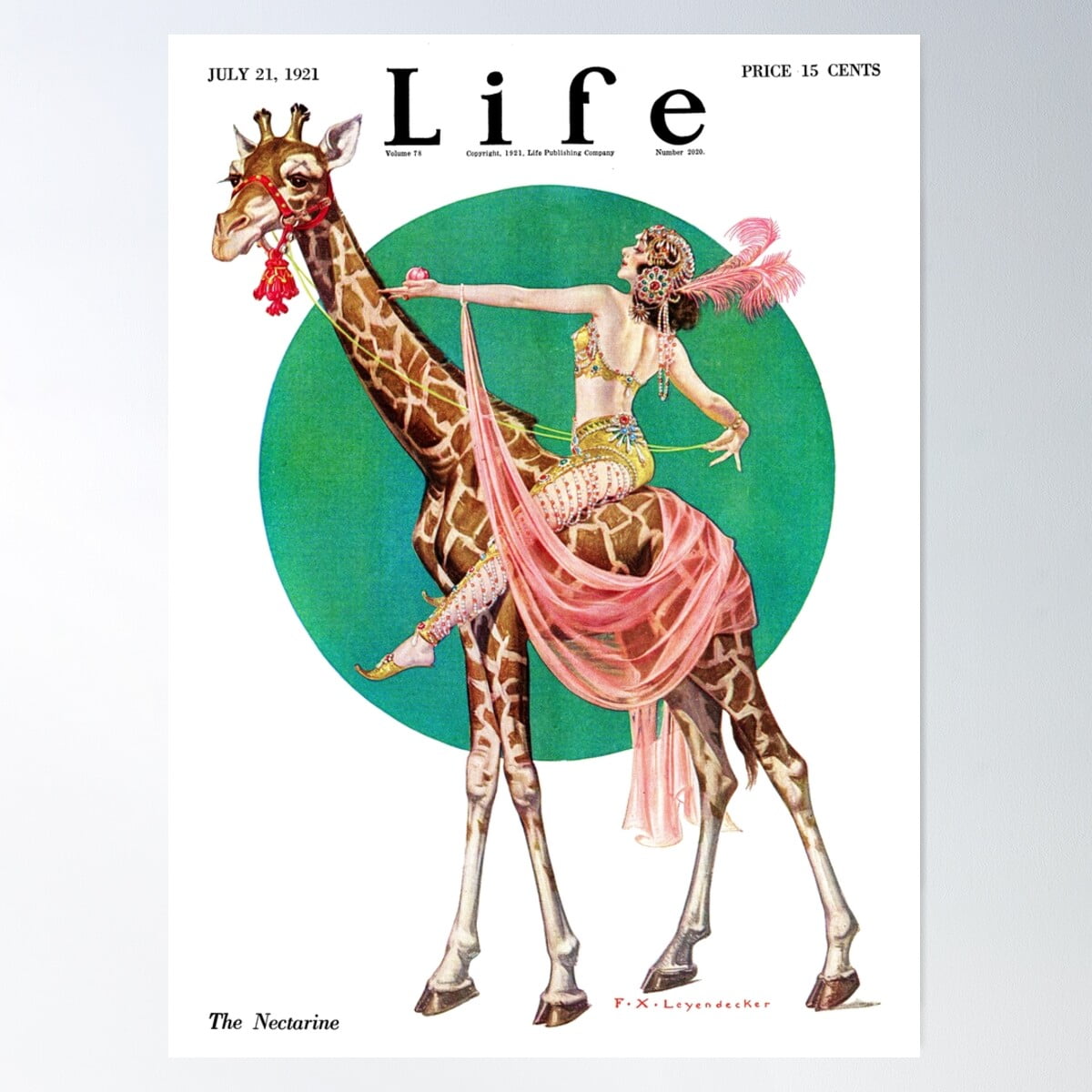 The Nectarine Riding A Giraffe 1921 July 21 - Life Cover Vintage ...