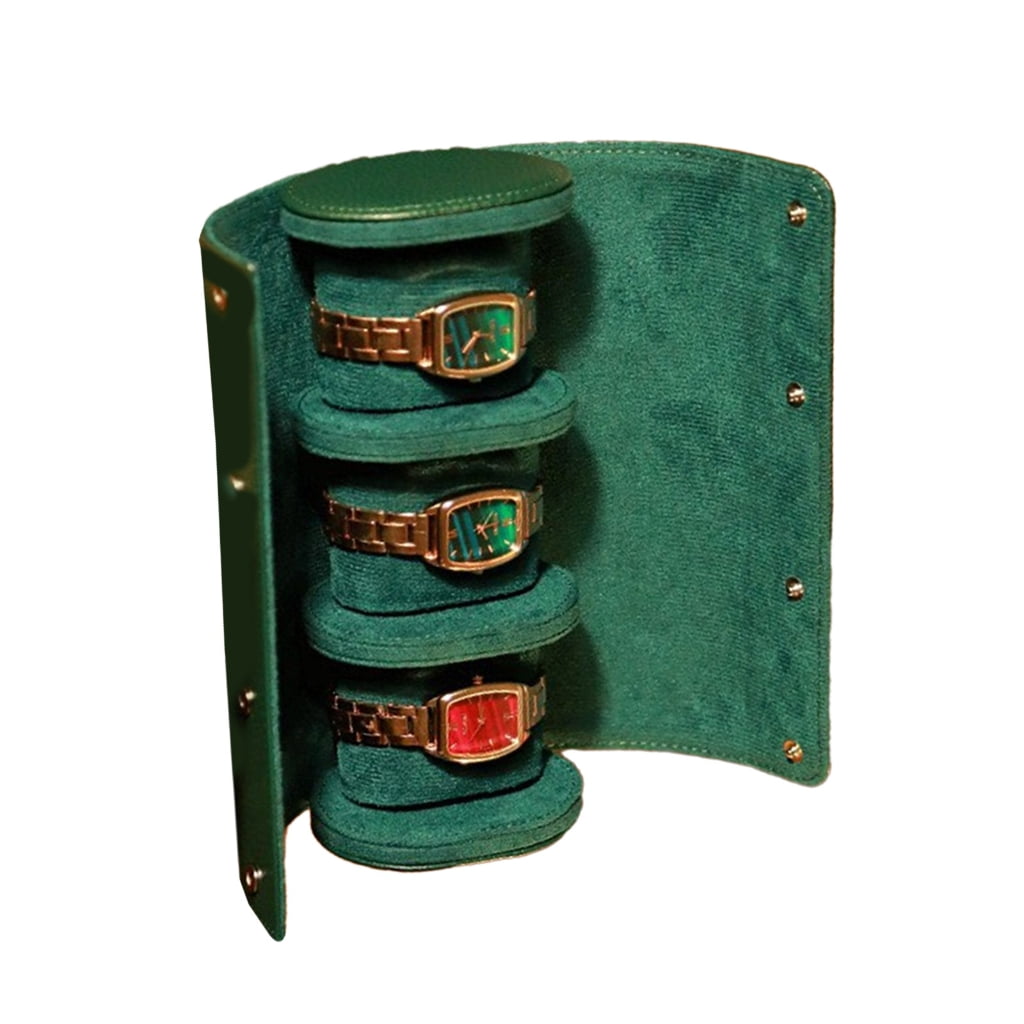 Necvior 1/2/3Slot Watch Roll Travel Case Portable Vintage Watch Display ...