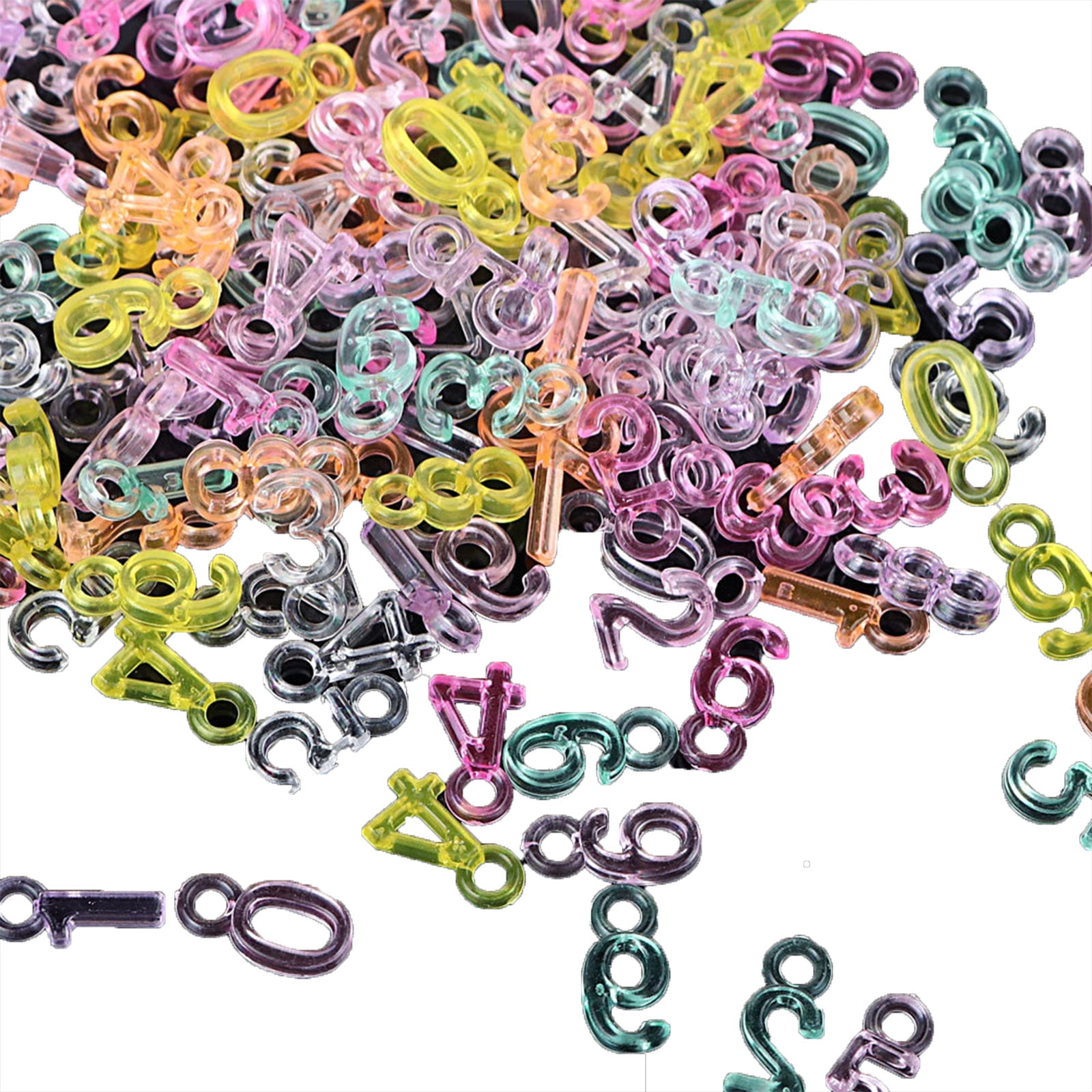 Necvior 1 Pack Candy Color Alphanumeric Pendant 5-15mm Colorful Plastic ...