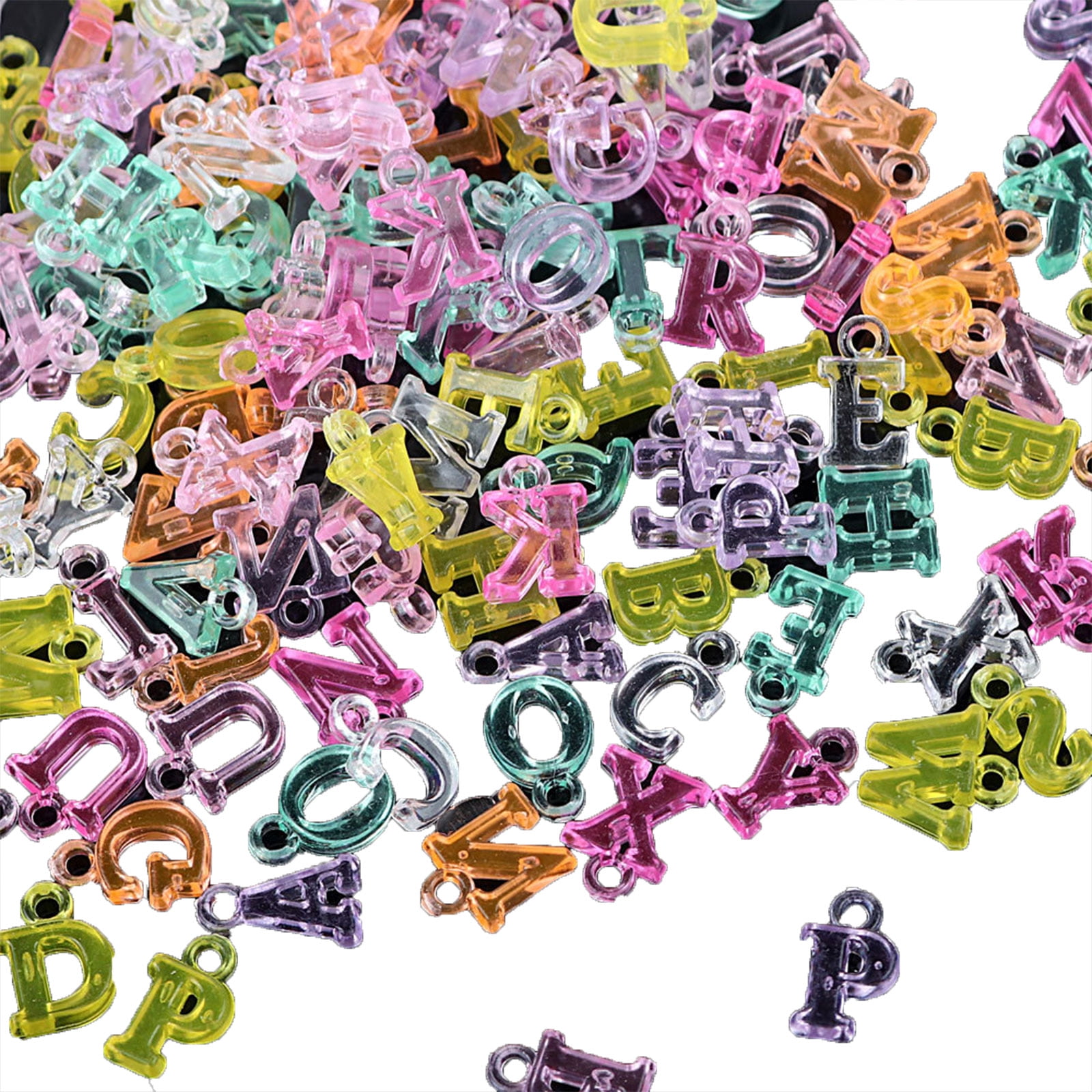 Necvior 1 Pack Candy Color Alphanumeric Pendant 5-15mm Colorful Plastic ...