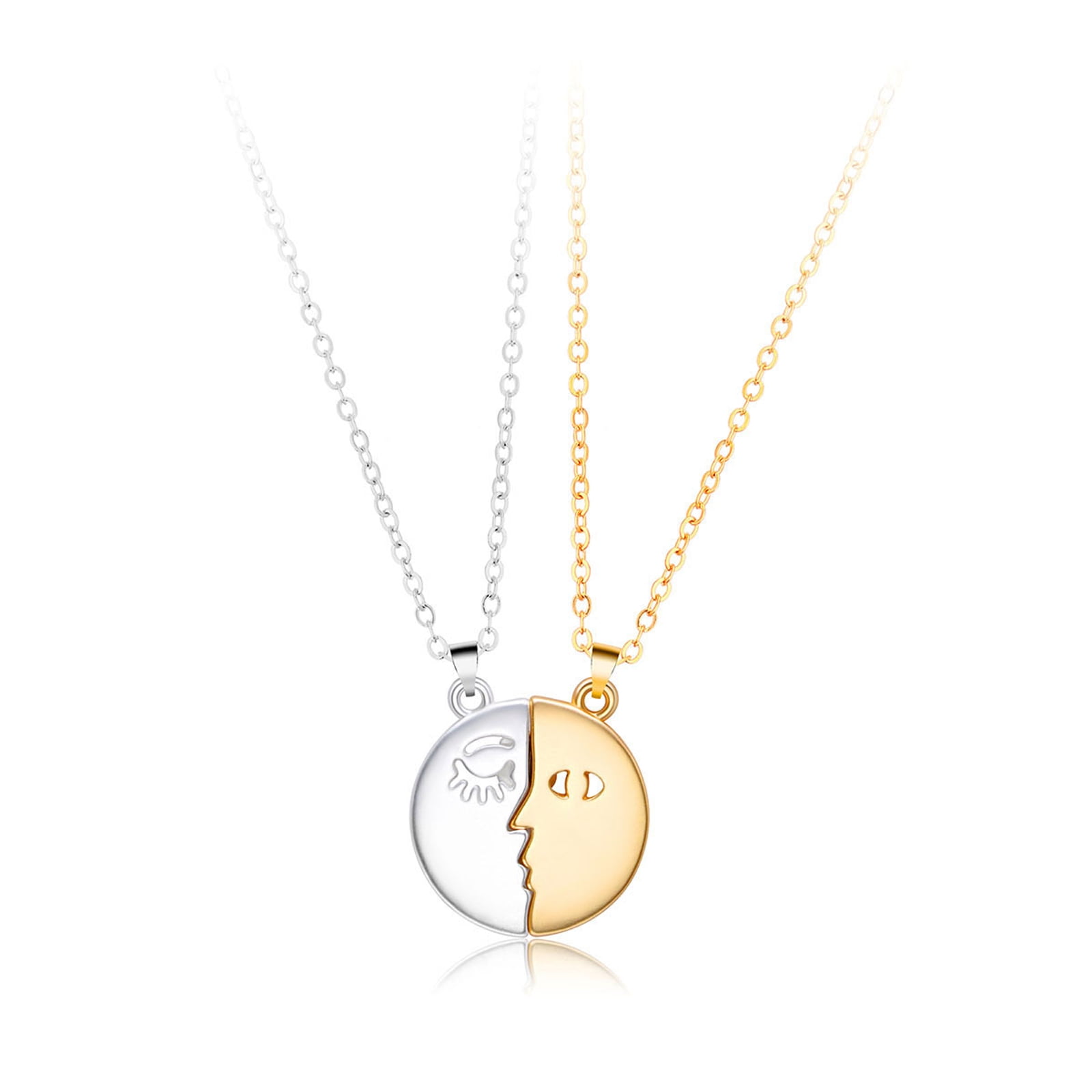 Necvior 1 Pair Face Couple Necklace Simple Magnetite Phase Attracting ...