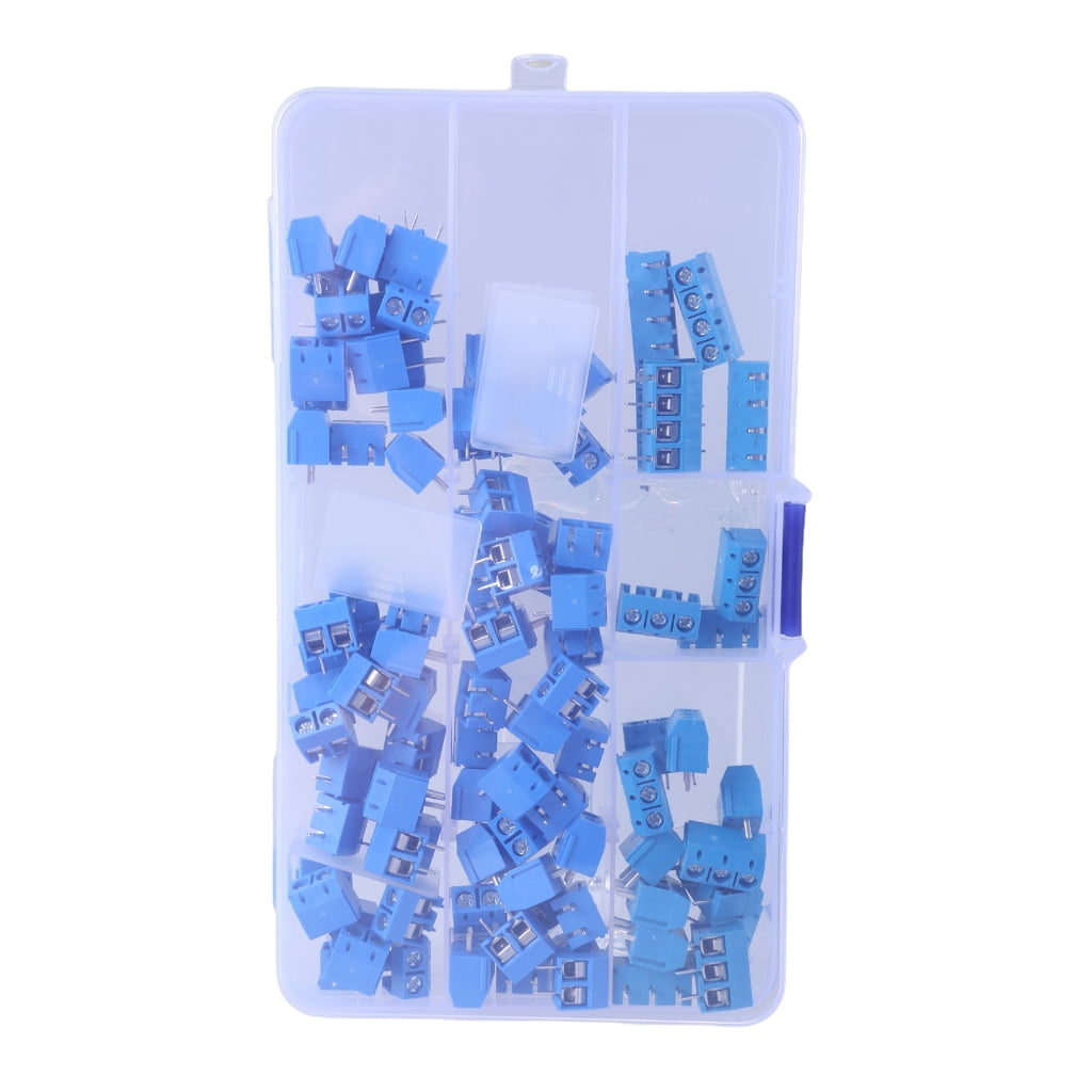 Necvior 100Pcs PCB Mount Screw Terminals Block 2P/3P/4P PCB Screw ...