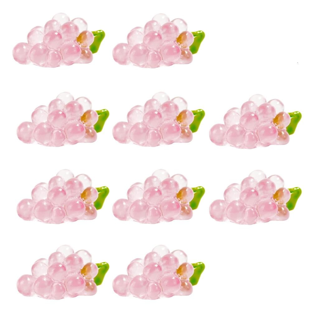 Necvior 10Pcs Glowing Grapes Miniatures Glowing Grapes Fruit Figurine ...