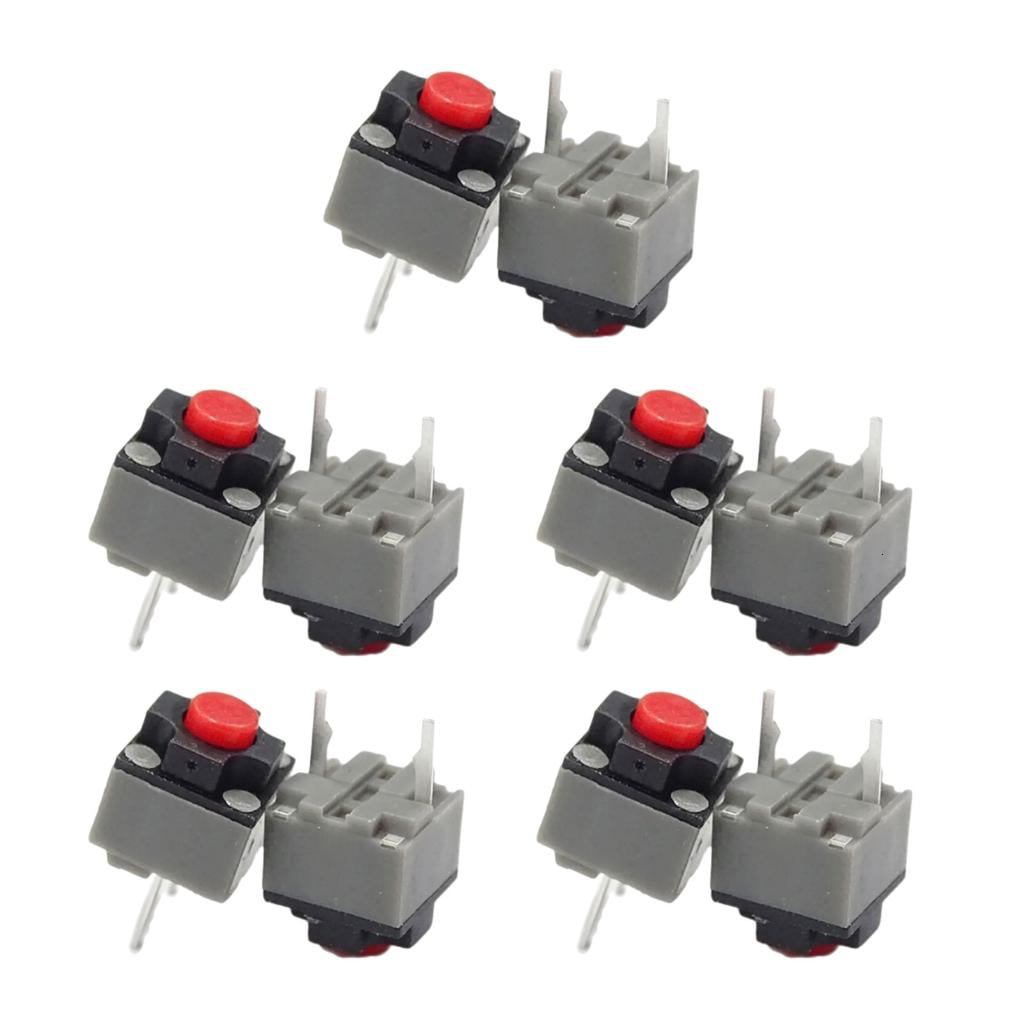 Necvior 10Pcs MicroSwitch 6x6x7.3mm Square Silents Switches Button ...