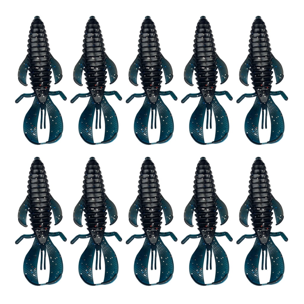 Necvior 10Pcs Soft Plastic Lures Wacky Baits Soft Worms Wacky Worms ...