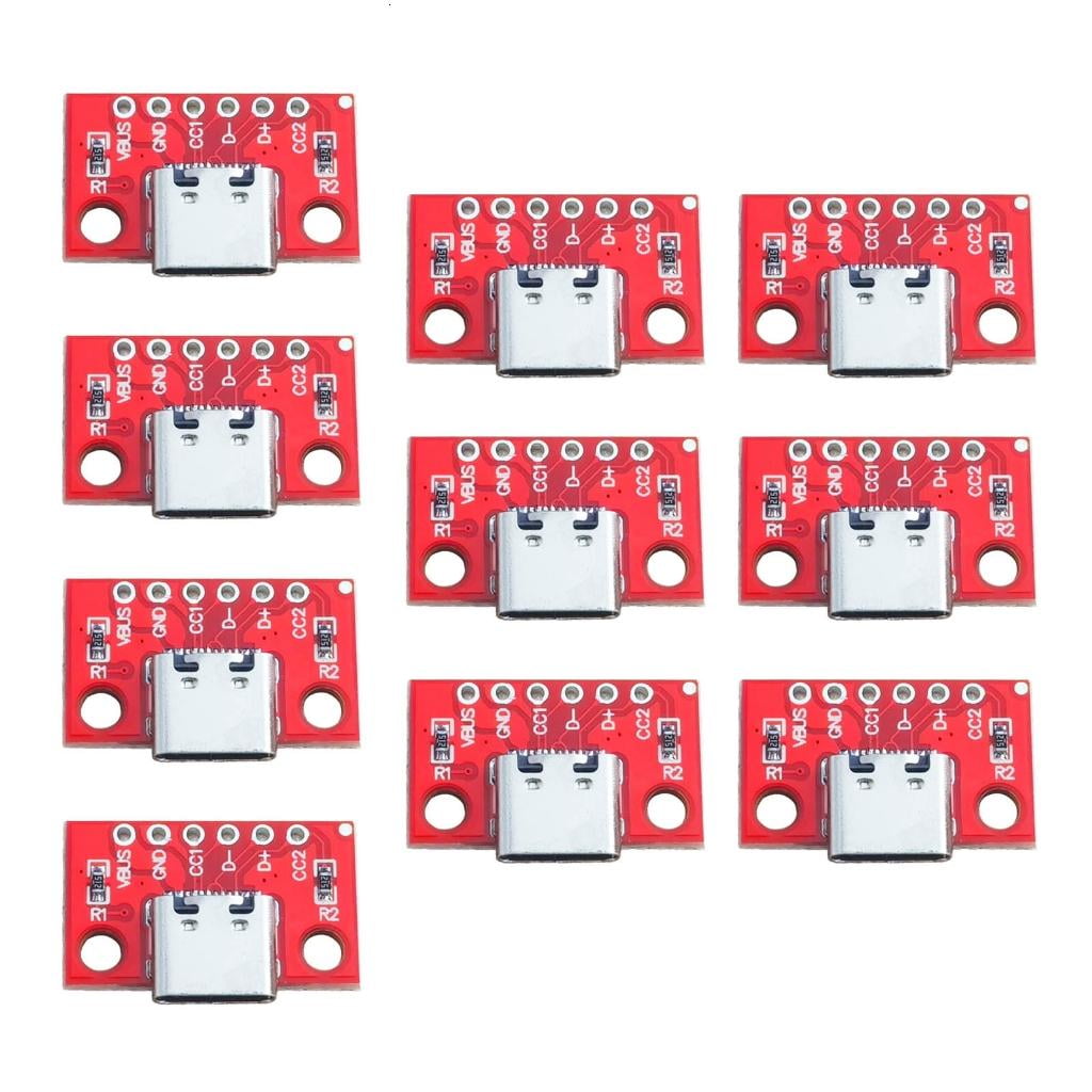 Necvior 10Pcs Type C Female Test Board USB 3.1 PCB Board 16P to 2.54mm ...