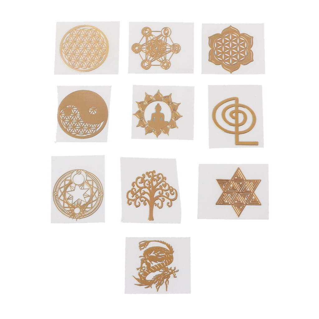 Necvior 10pcs Copper Scrap Geometry Sticker Greetings Wishes Star ...