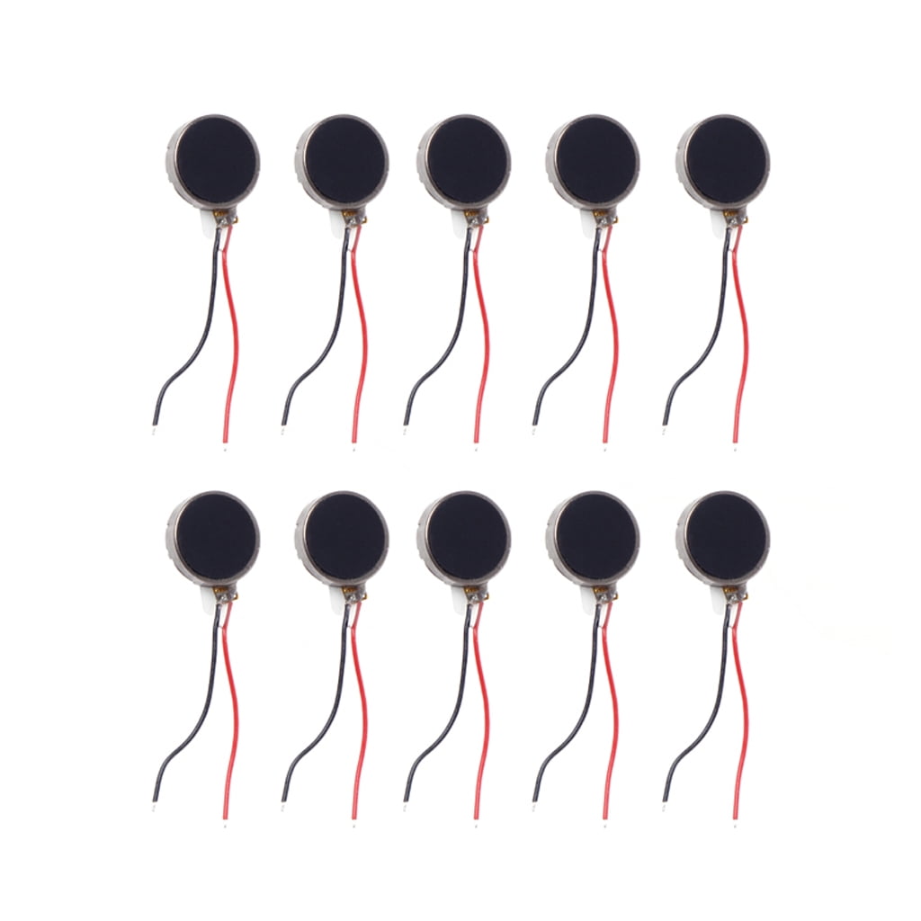 Necvior 10pcs/set DC3V Tiny Motors 10000rpm 1030 Flat Coin Button Type ...