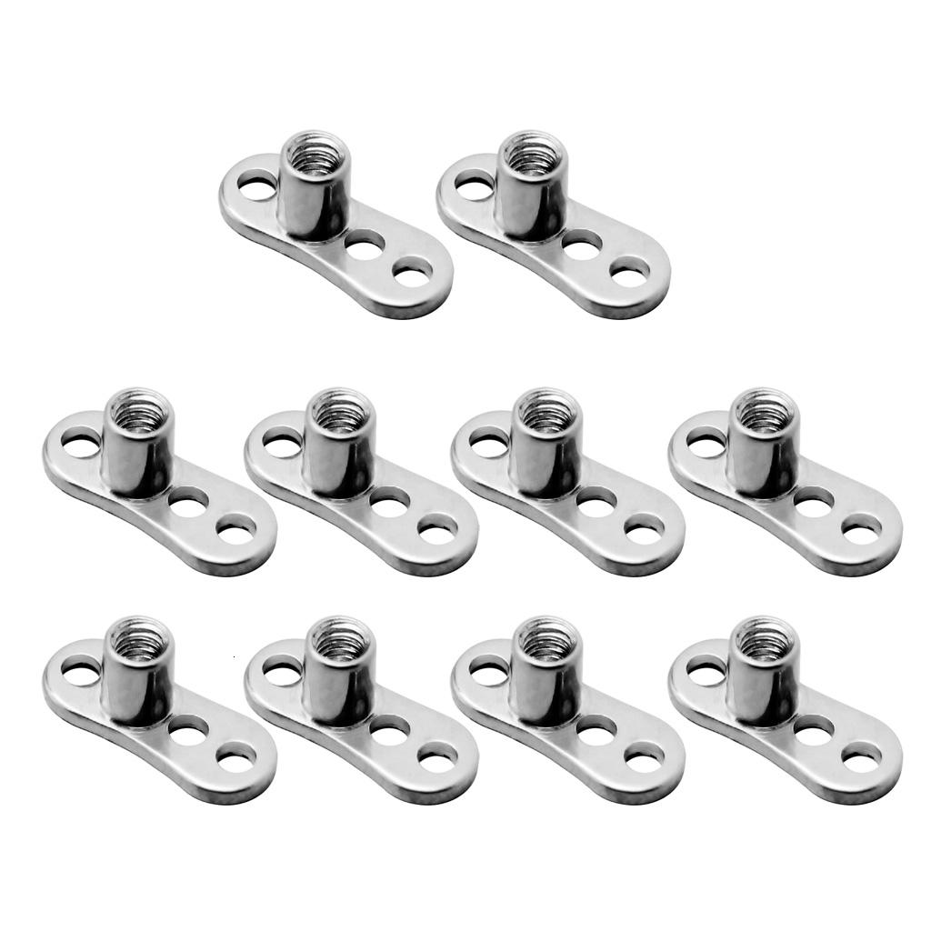 Necvior 10x 14G Piercings Anchors CZ Tops and 3-Hole Grade 23 for Bases ...