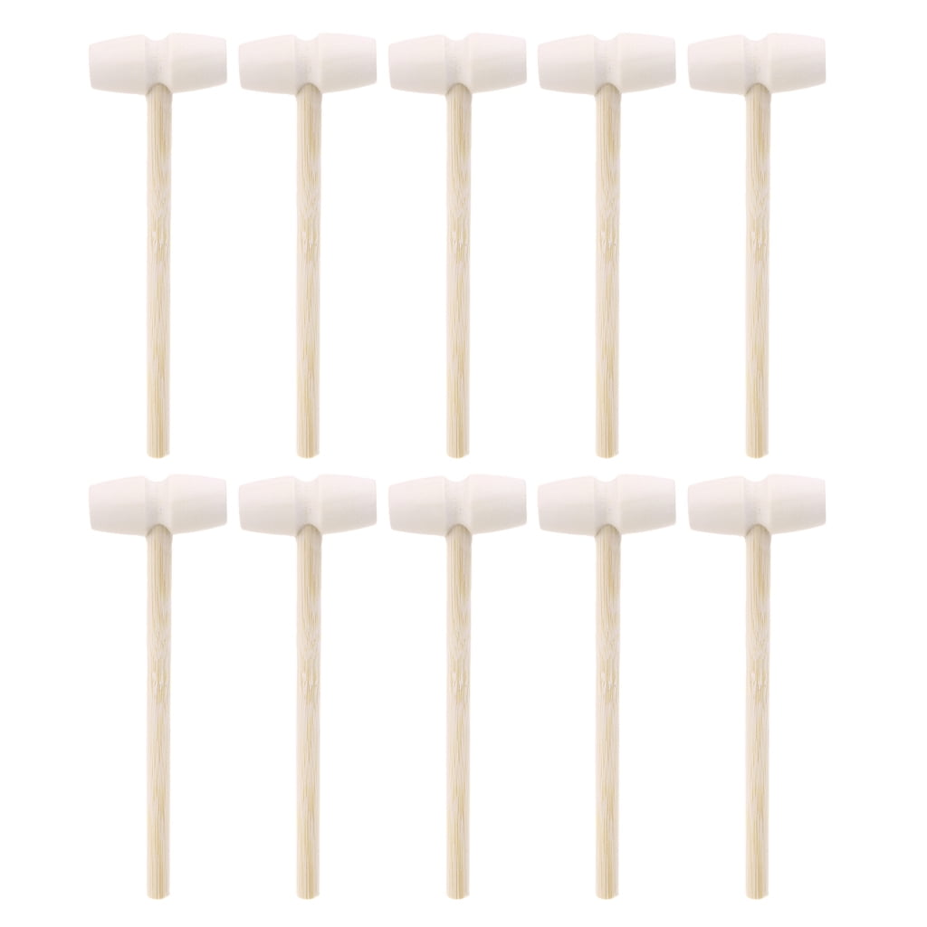 Necvior 10x/Set Wooden Hammers Toys Mini Hammer Mallet Smooth Finished ...