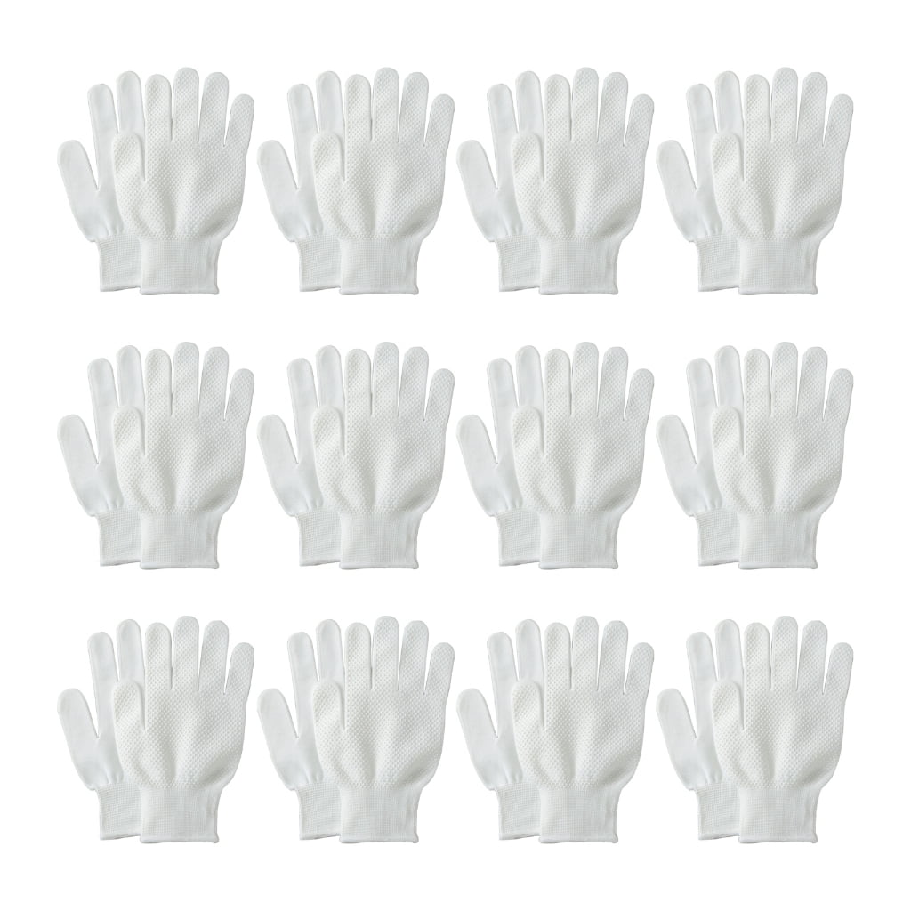 Necvior 12 Pair Gloves with Rubber Dots, Single Sided PVC Dotted ...