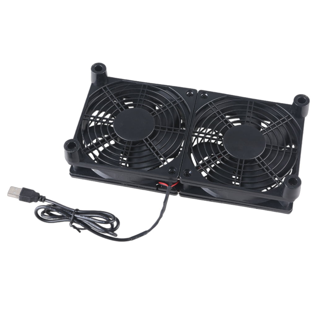 Necvior 120mm 5V Double USB Powered PC Router Fans With Speed ...