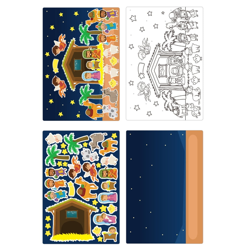 Necvior 12pcs/set Nativity Scene Stickers Christmas Theme Holiday Party ...