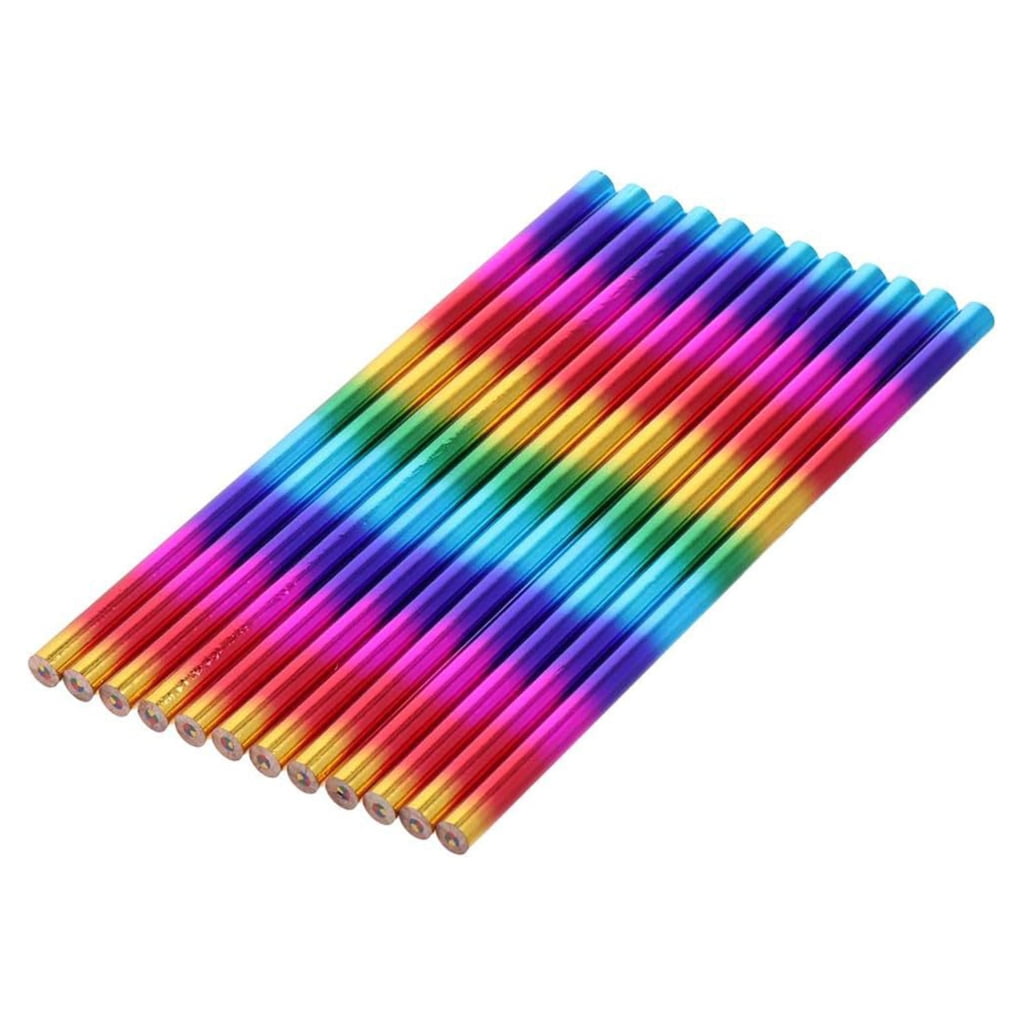 Necvior 12x/Set Multi Colored Pencils 4-in-1 Colours Pencils Rainbow ...