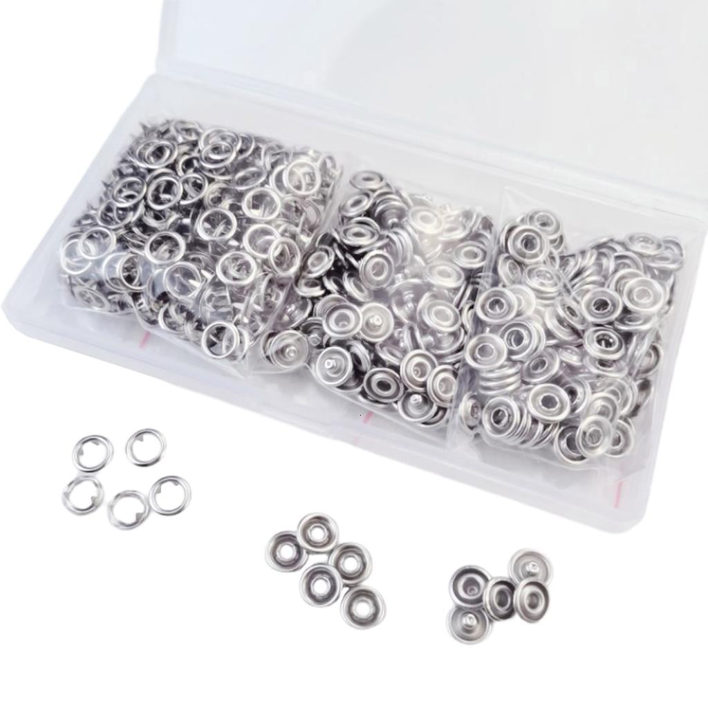 Necvior 150Sets 9.5MM Stainless Steel Hollow Five Claw Buttons for DIY ...