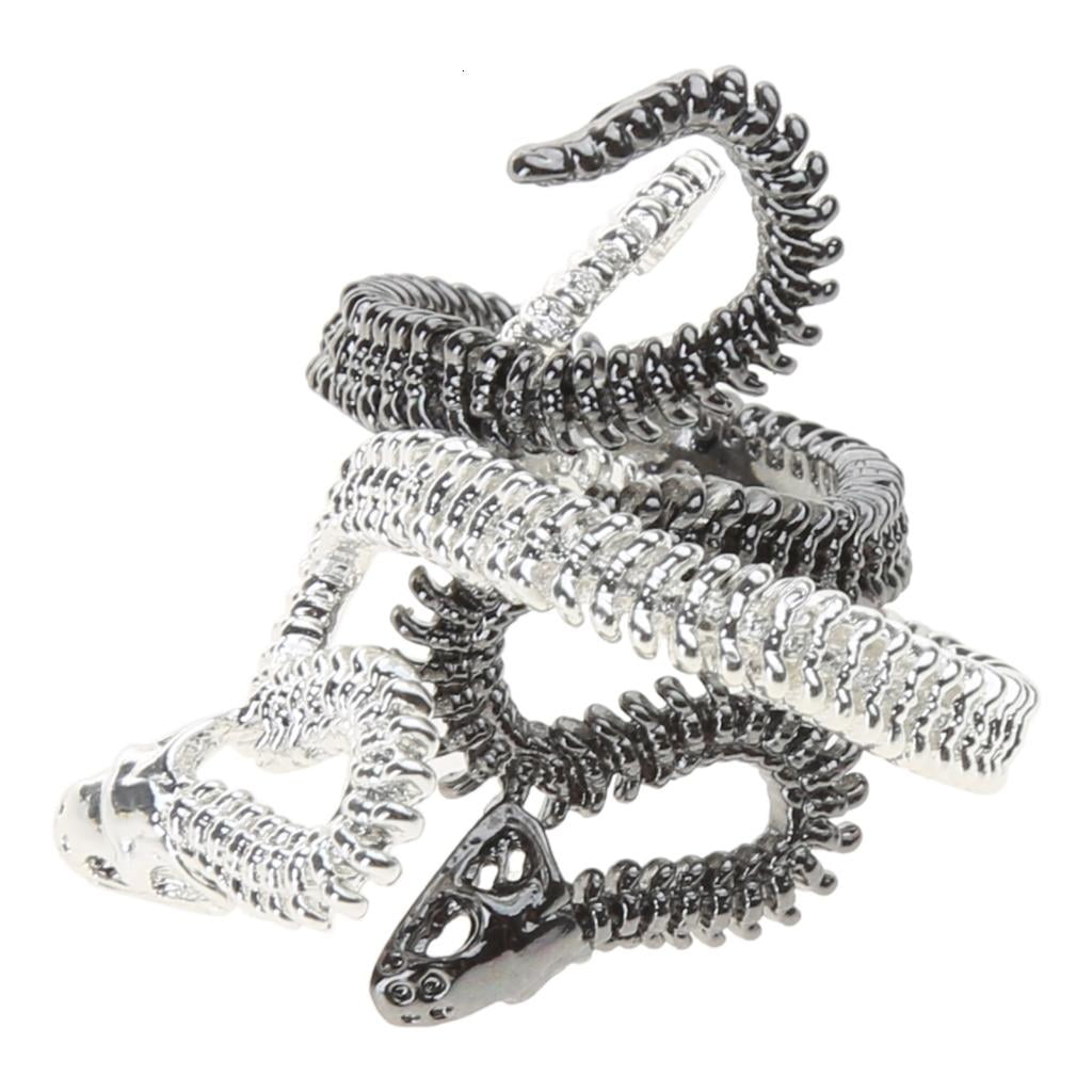 Necvior 2 Pcs Vintage Snake Bone Ring Men and Women Jewelry Combination ...