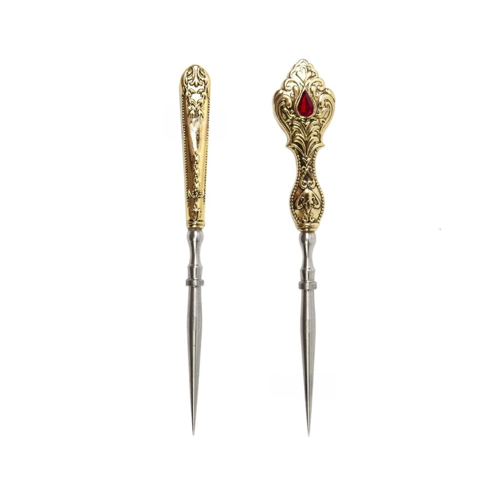 Necvior 2 Pieces Vintage Sewing Awls Tailors Awl Metal Stitching Awl ...