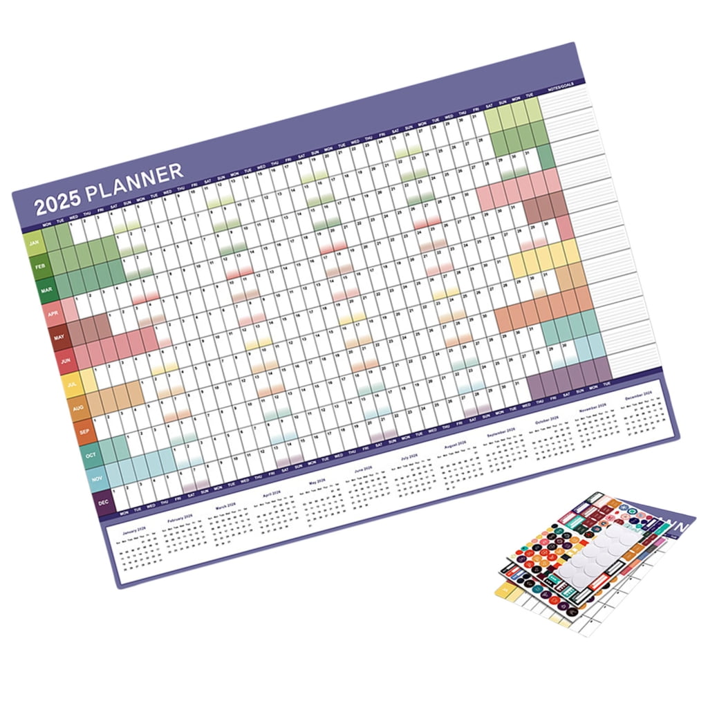 Necvior 2025 Wall Planner 2025 Year Yearly Planner Wall Calendar Office ...