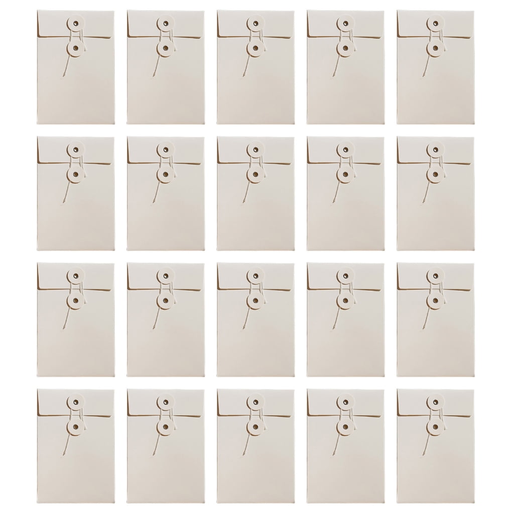 Necvior 20Pcs Button and String Tie Closure Clasp File Envelope, 6.7x4 ...