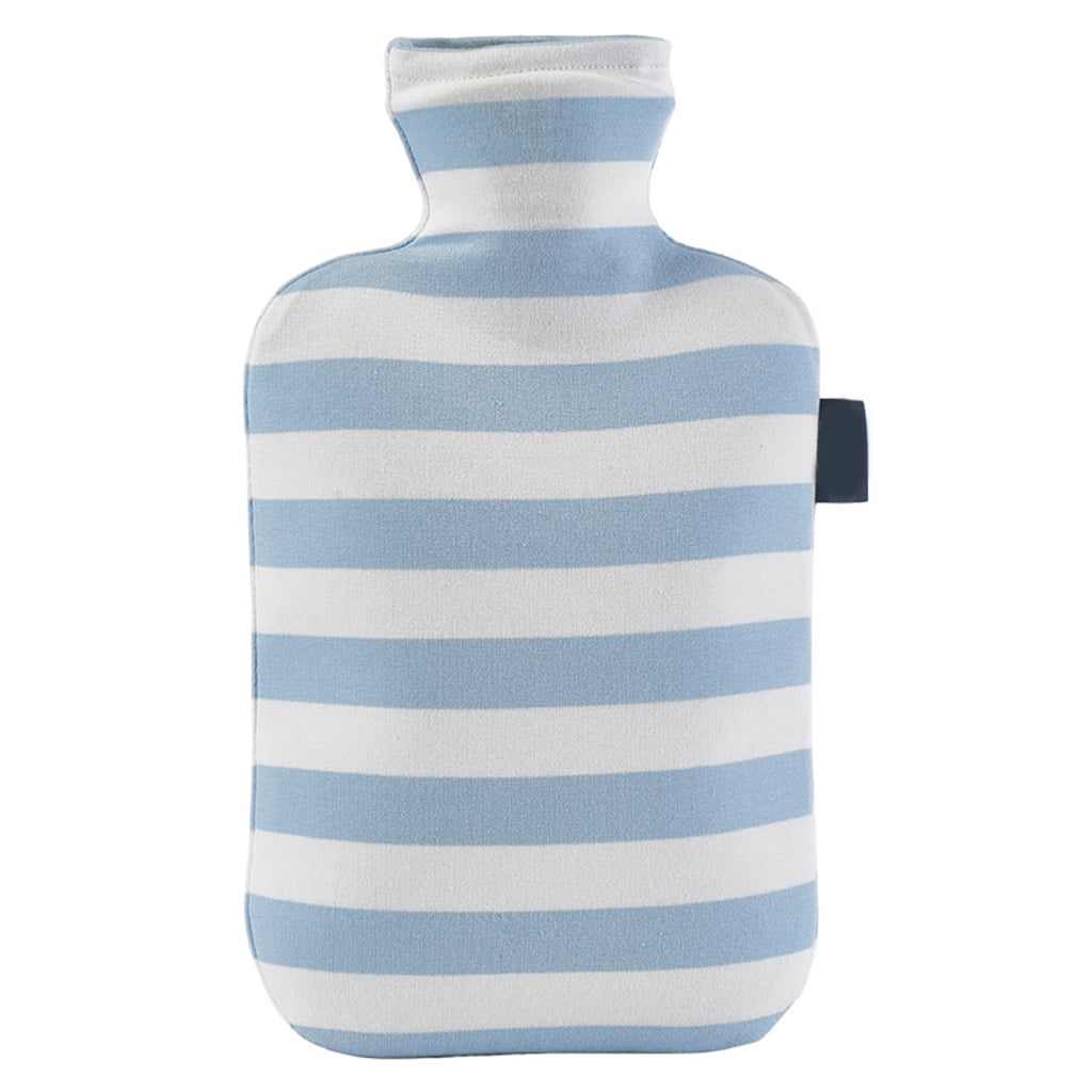 Necvior 2L Hot Water Bottle with Striped Print Soft Cotton Cover ...