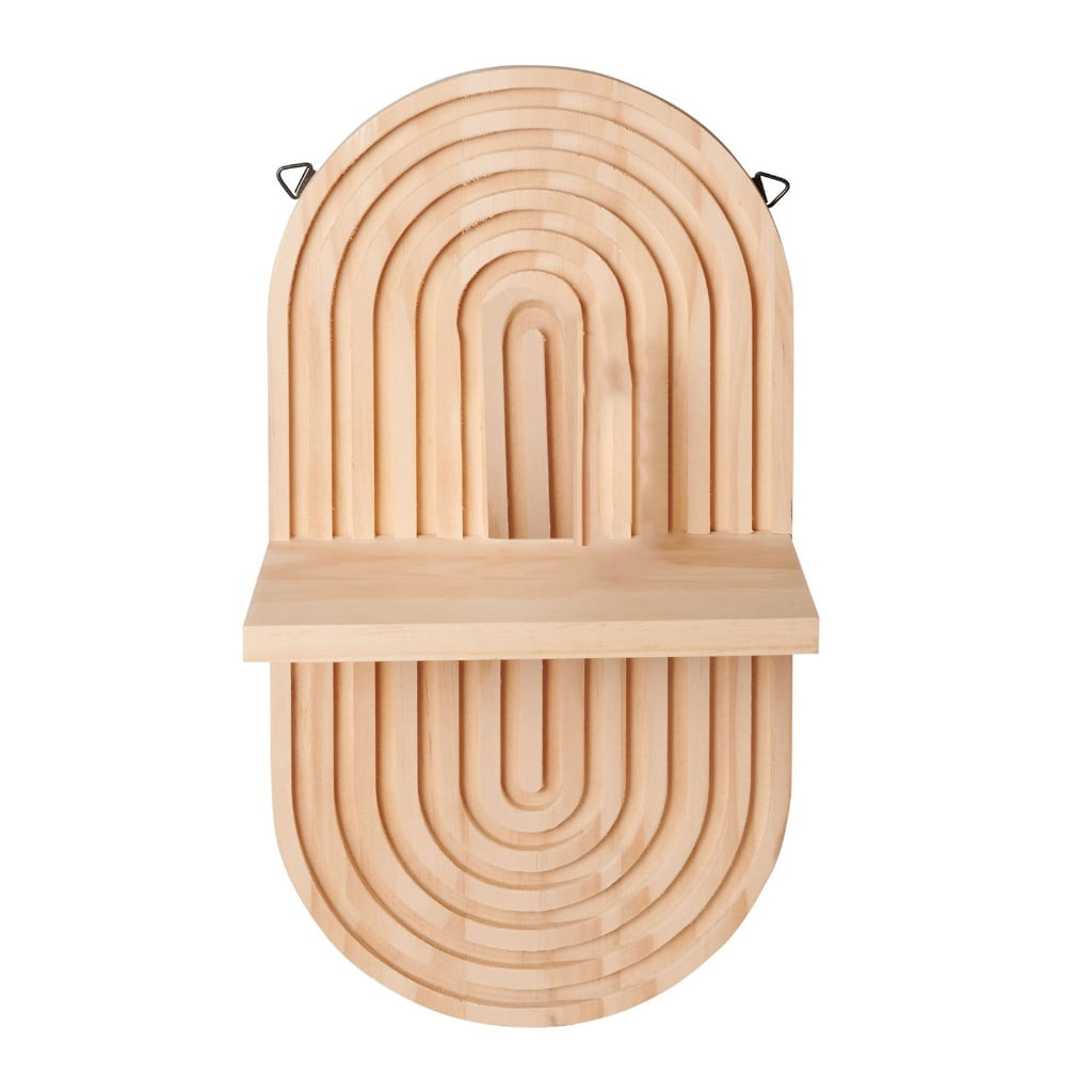 Necvior 2Pcs Bohemian Wall Mounted Shelves Oval Shape Floating Shelf ...