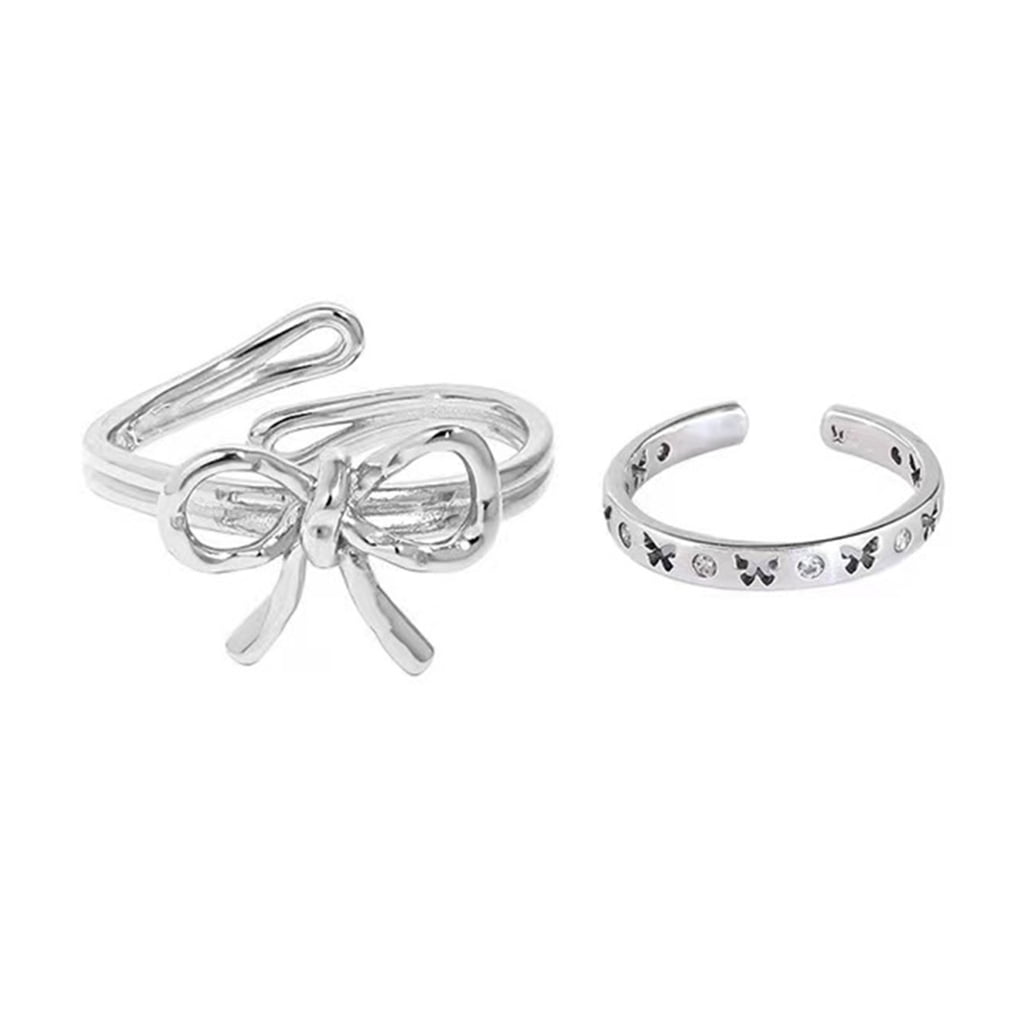 Necvior 2Pcs Stackable Joint Finger Rings Women Open Rings Set ...