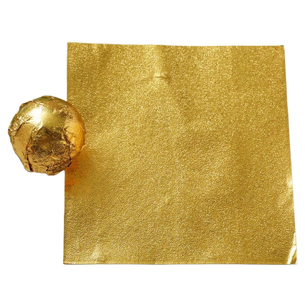 Necvior 3 Bag Foil Candy Wrappers Gold Aluminum Foils Paper Chocolate ...