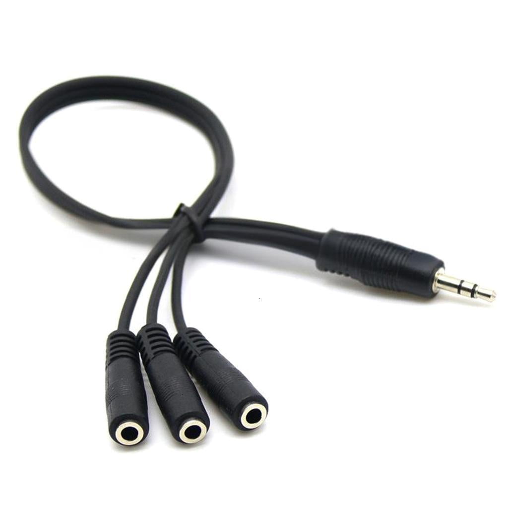 Necvior 30cm 3.5mm Splitter Cable with 3 Outputs, Fluorescent PVC ...