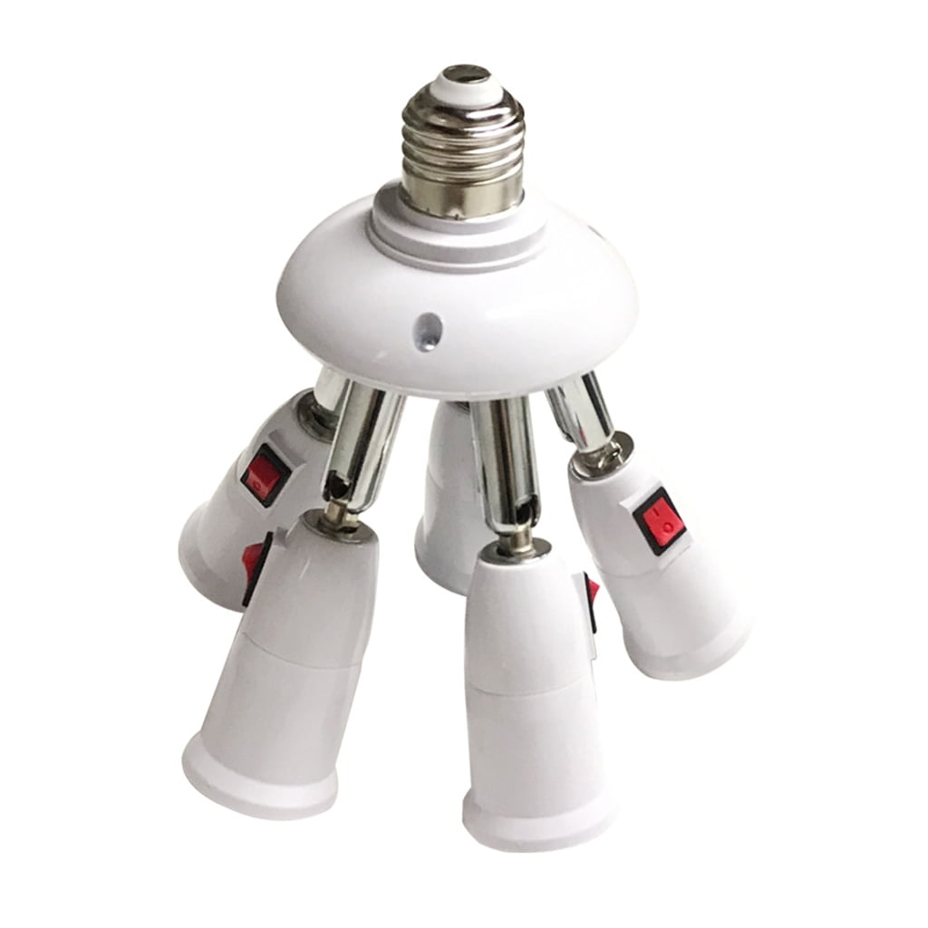 Necvior 360 Degrees Adjustable E27 Splitter Socket Adapter Standard LED ...